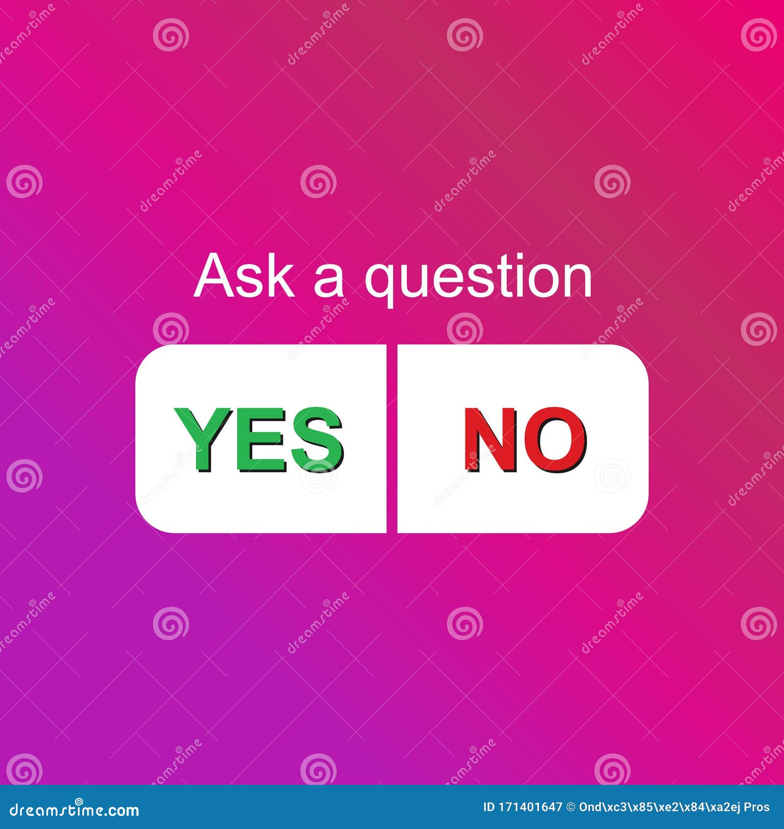 Ask a Question, Choice Button Yes or No. Modern Design Concept for ...
