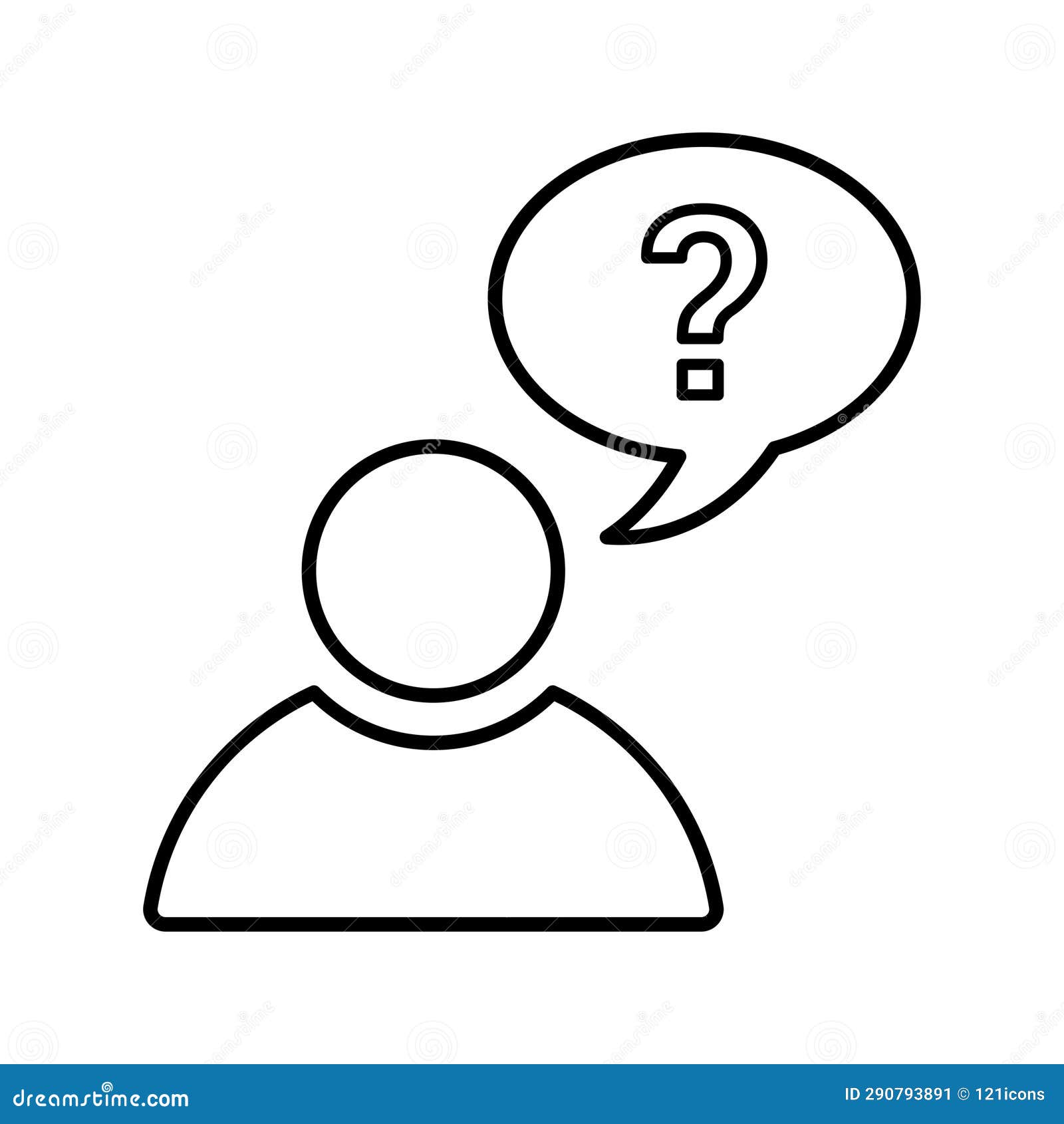 Ask Question Icon. Line, Outline Symbol Stock Illustration ...