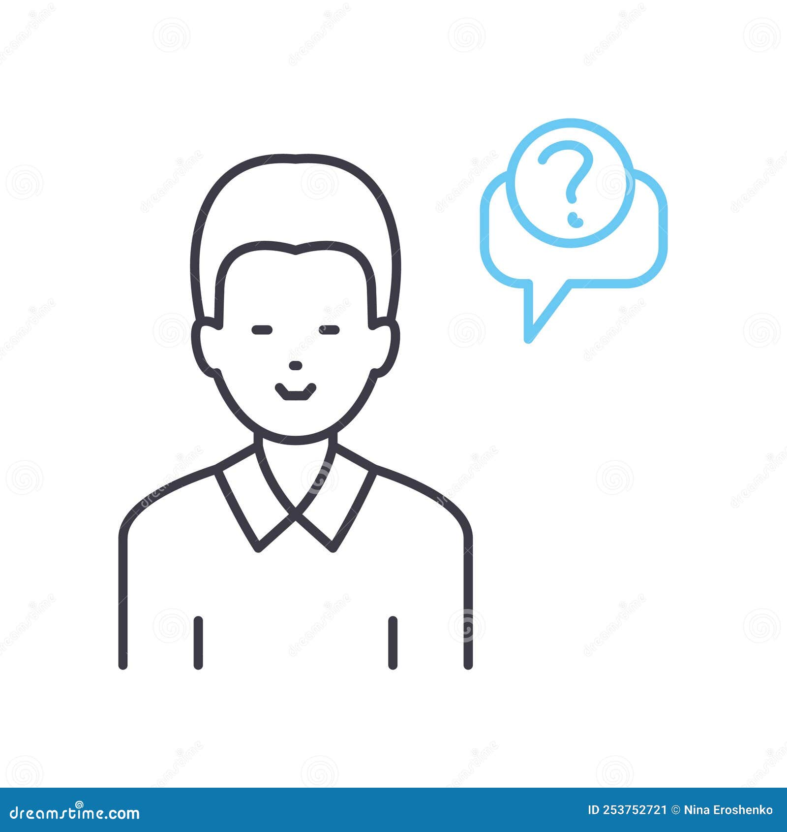 Ask a Question Line Icon, Outline Symbol, Vector Illustration, Concept ...