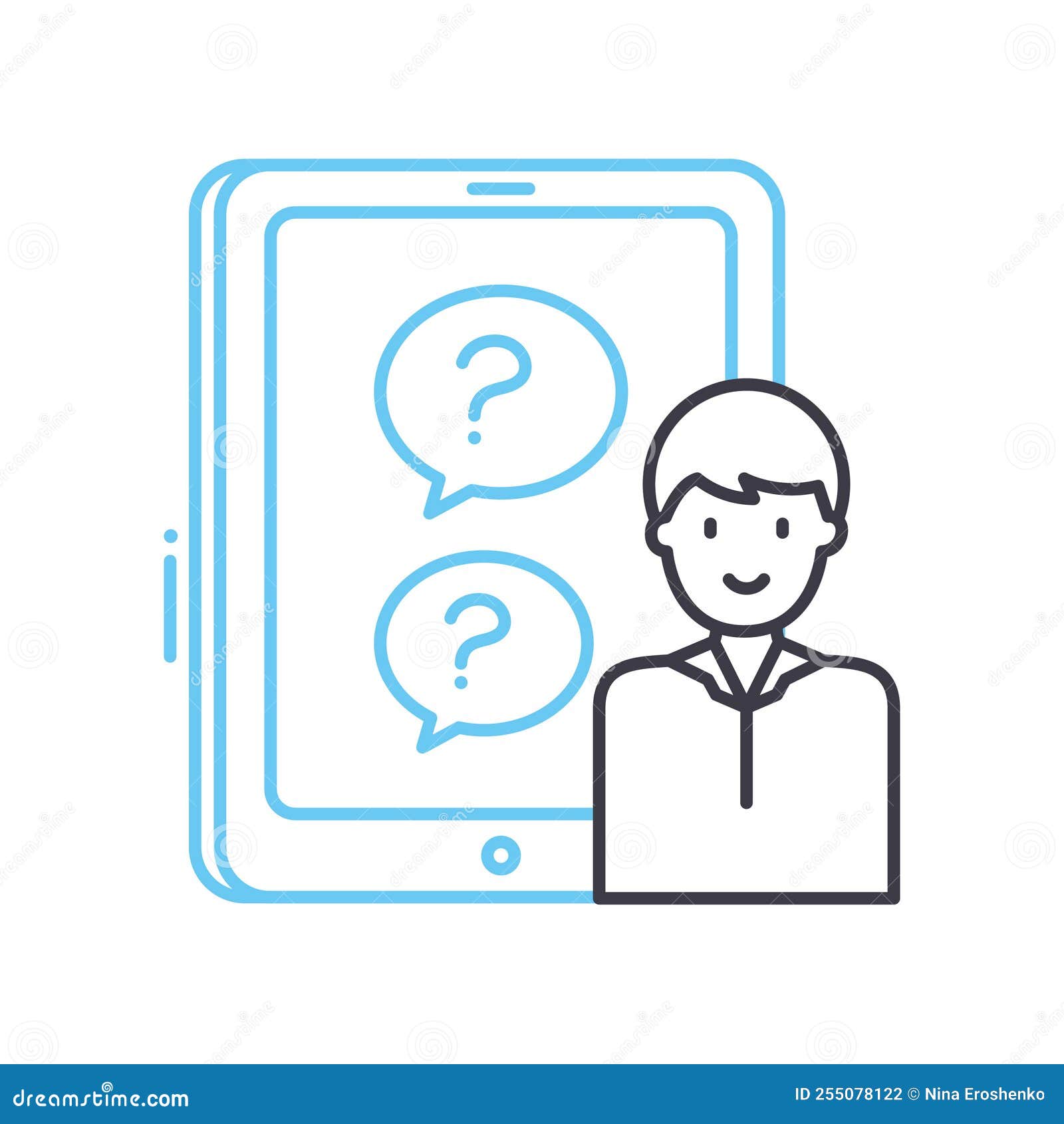 Ask a Question Line Icon, Outline Symbol, Vector Illustration, Concept ...