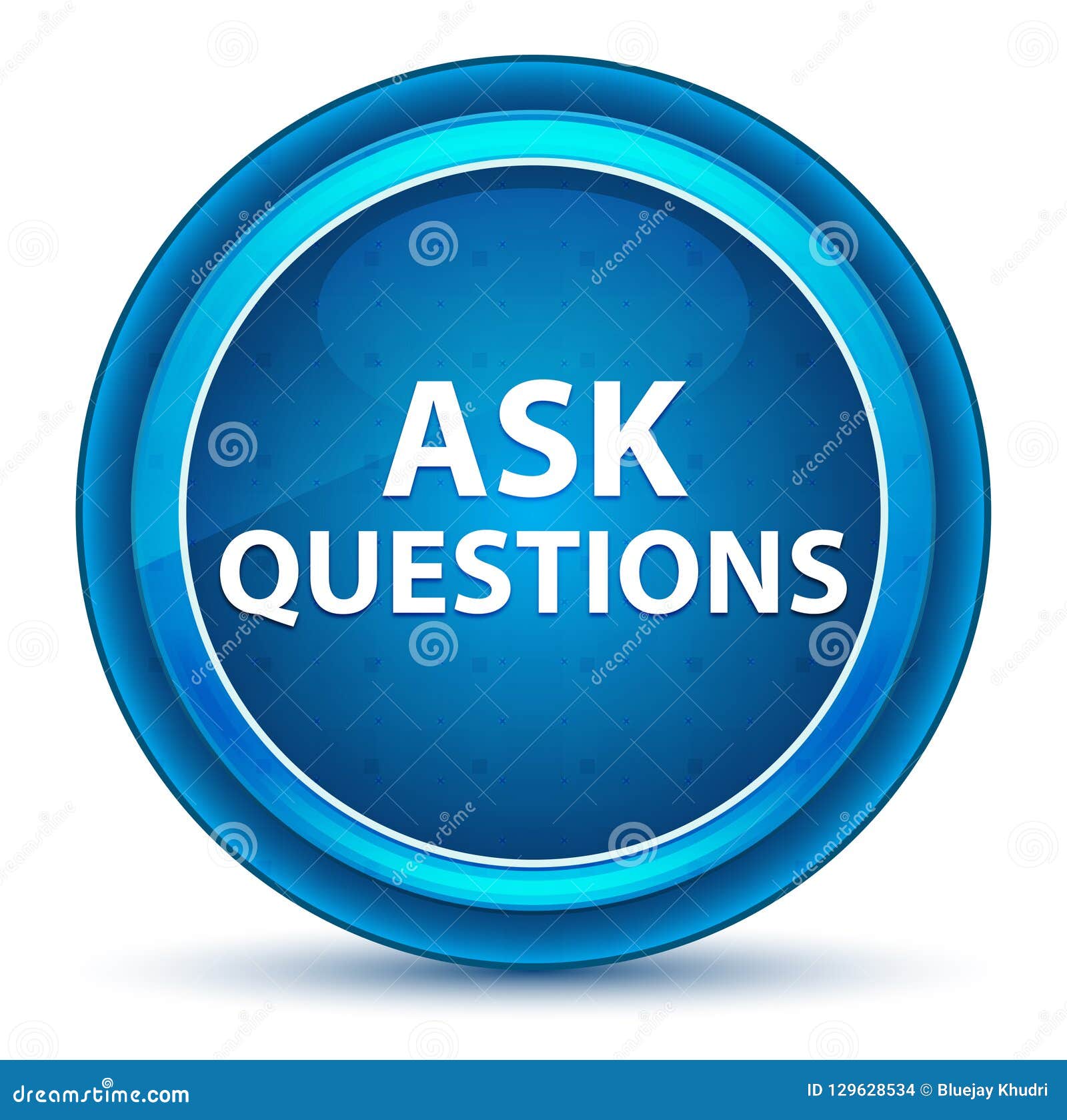 Ask Questions Eyeball Blue Round Button Stock Illustration ...
