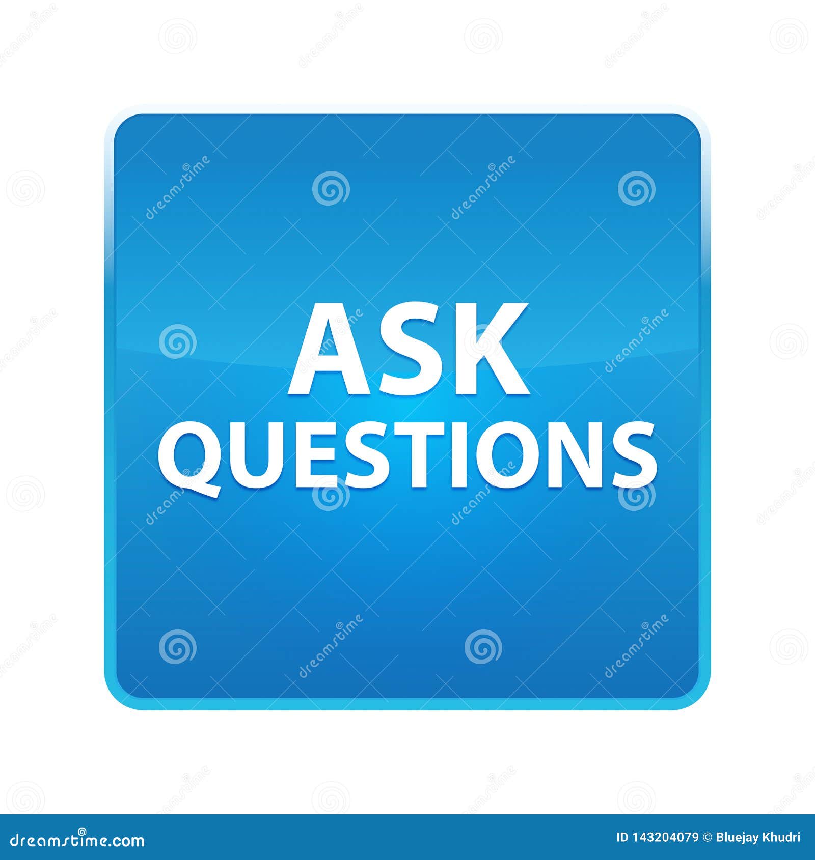 Ask Questions Shiny Blue Square Button Stock Illustration ...