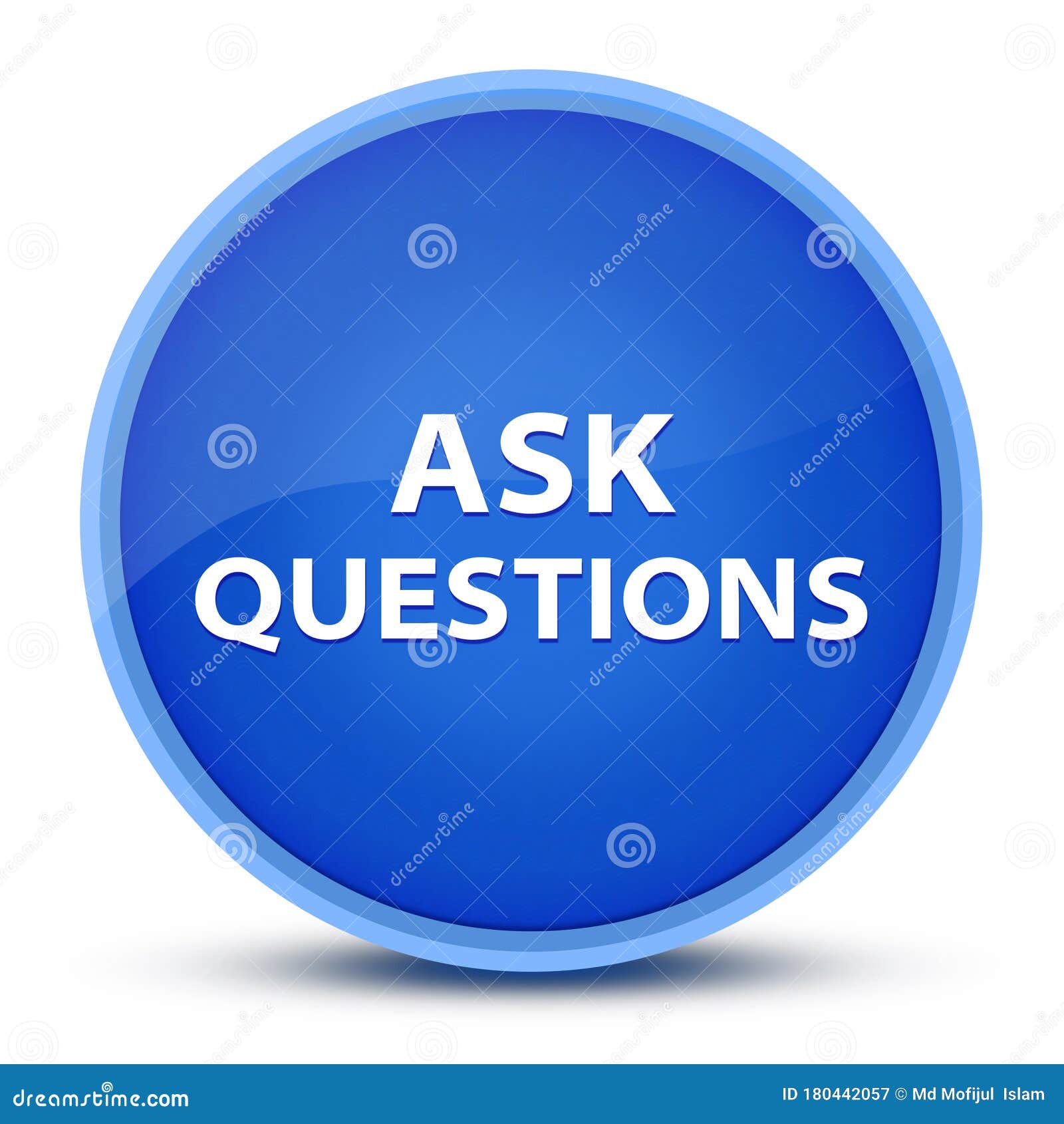 Ask Questions Isolated on Special Blue Round Button Abstract Stock ...