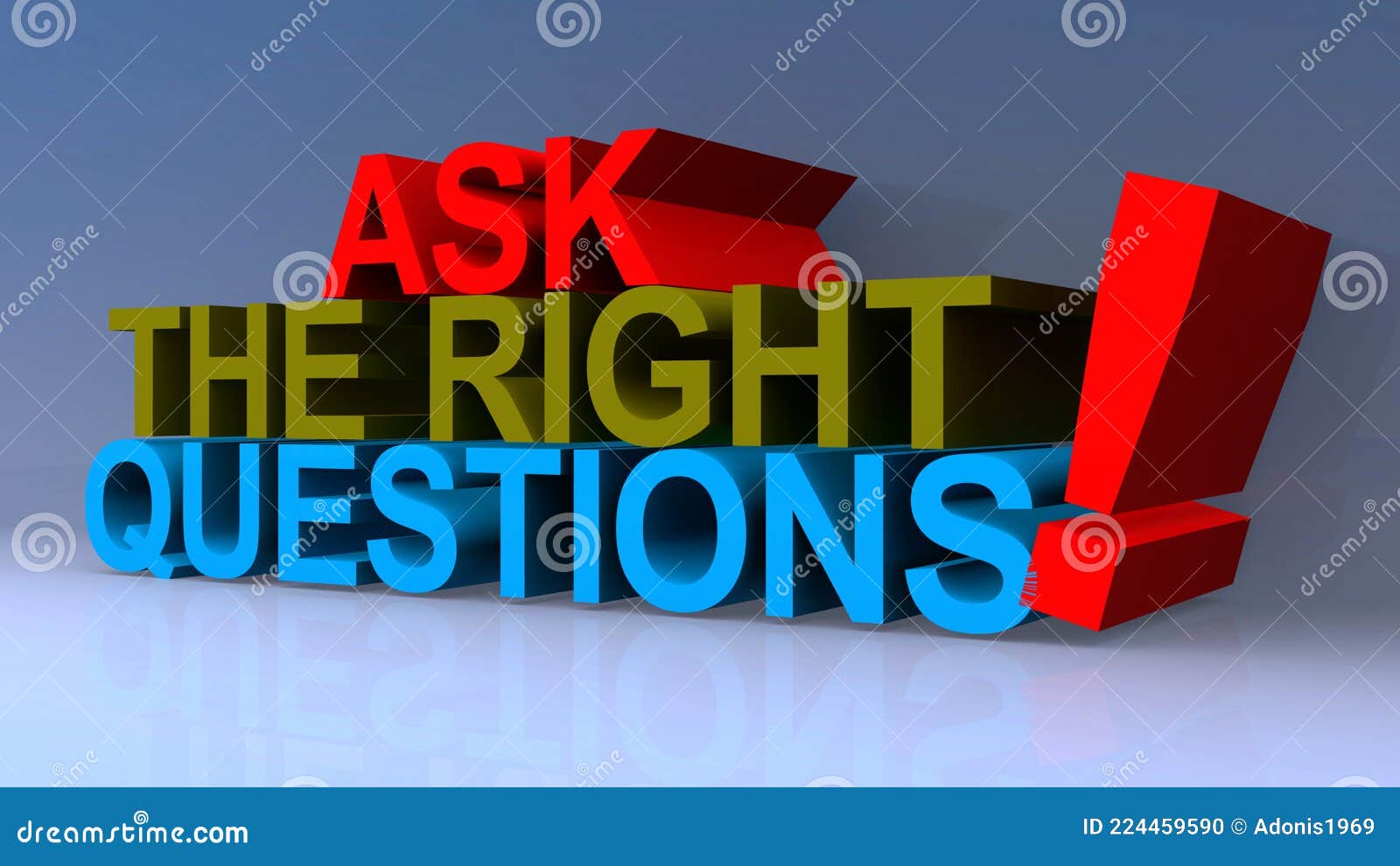 Ask the Right Questions on Blue Stock Illustration - Illustration of ...