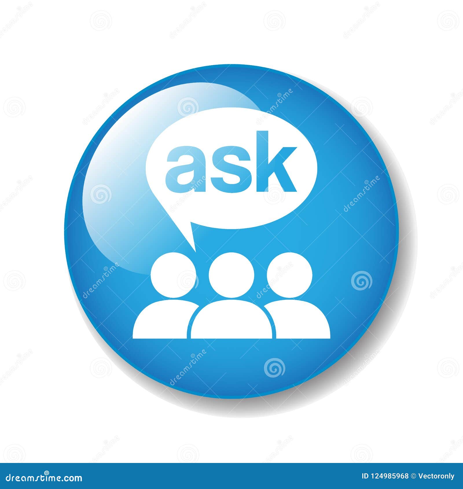 Ask support icon stock illustration. Illustration of design - 124985968
