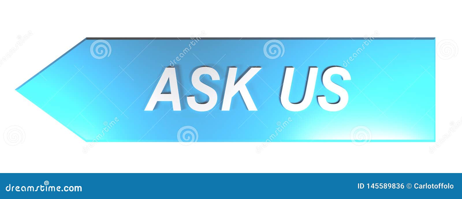 ASK US on Blue Arrow - 3D Rendering Stock Illustration - Illustration ...