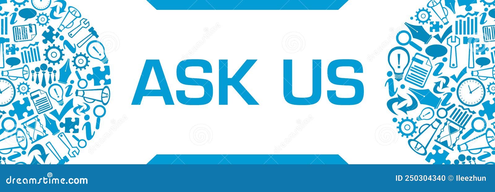 Ask Us Blue Business Symbols Circular Left Right Horizontal Stock ...