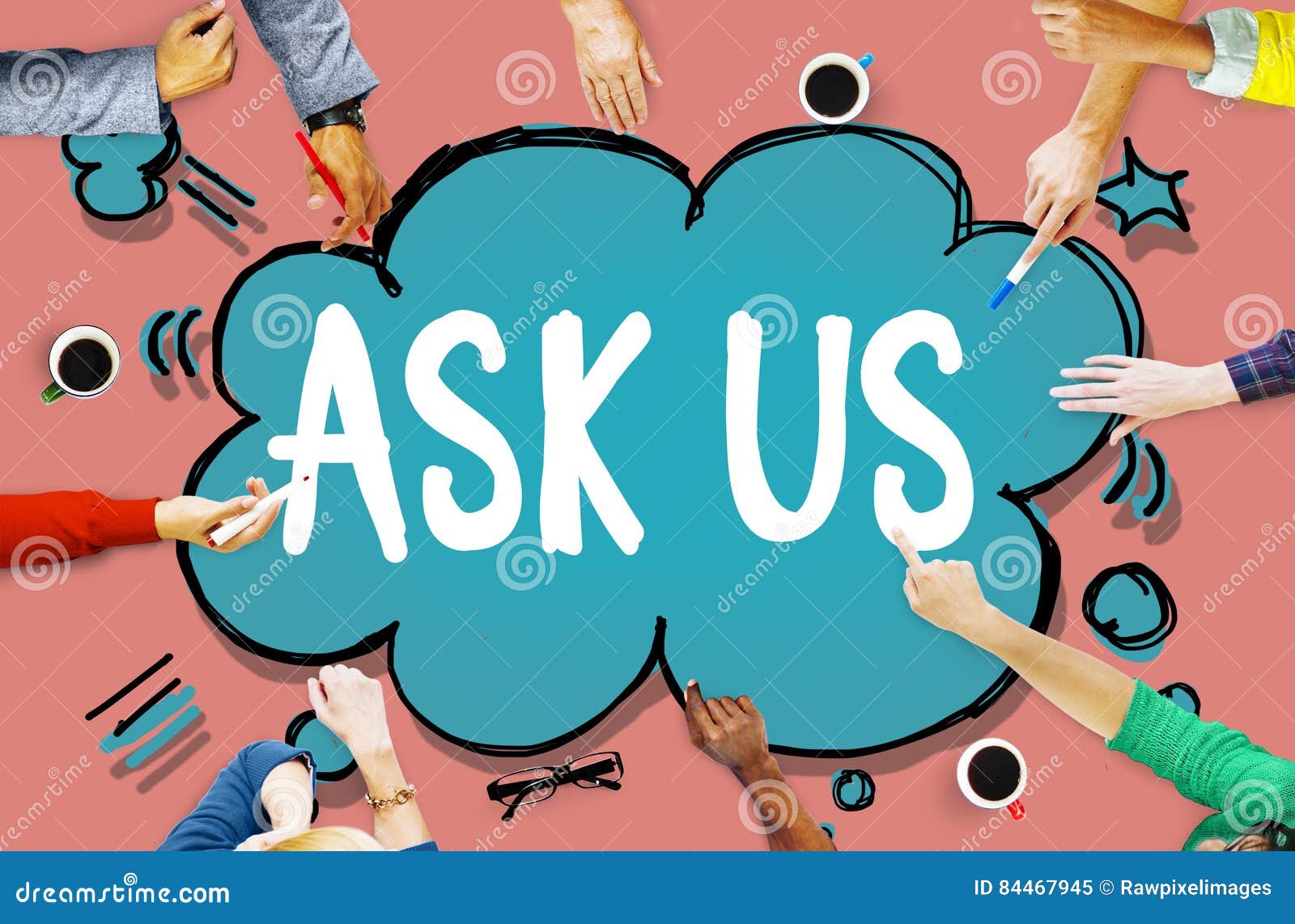 Ask Us Contact Information Assistance Advice Concept Stock Image ...