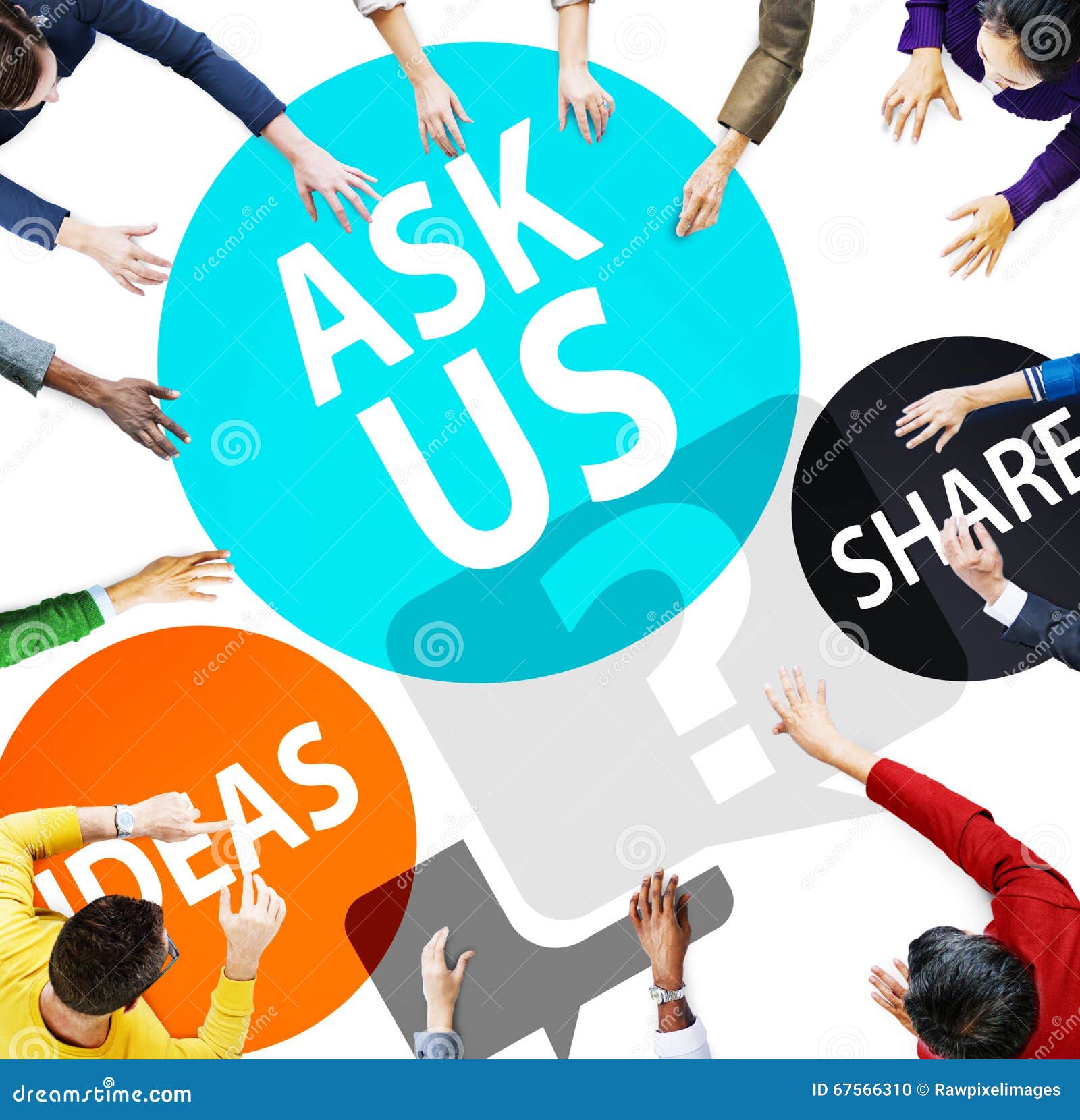 Ask Us Customer Service Guidance Ideas Share Concept Stock Photo ...