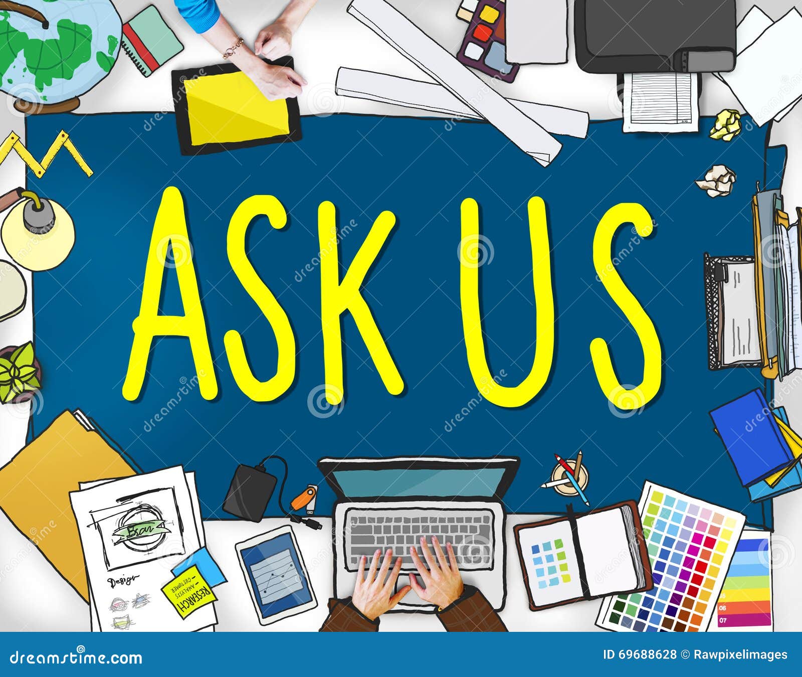 Ask Us Help Support Response Information Concept Stock Illustration ...