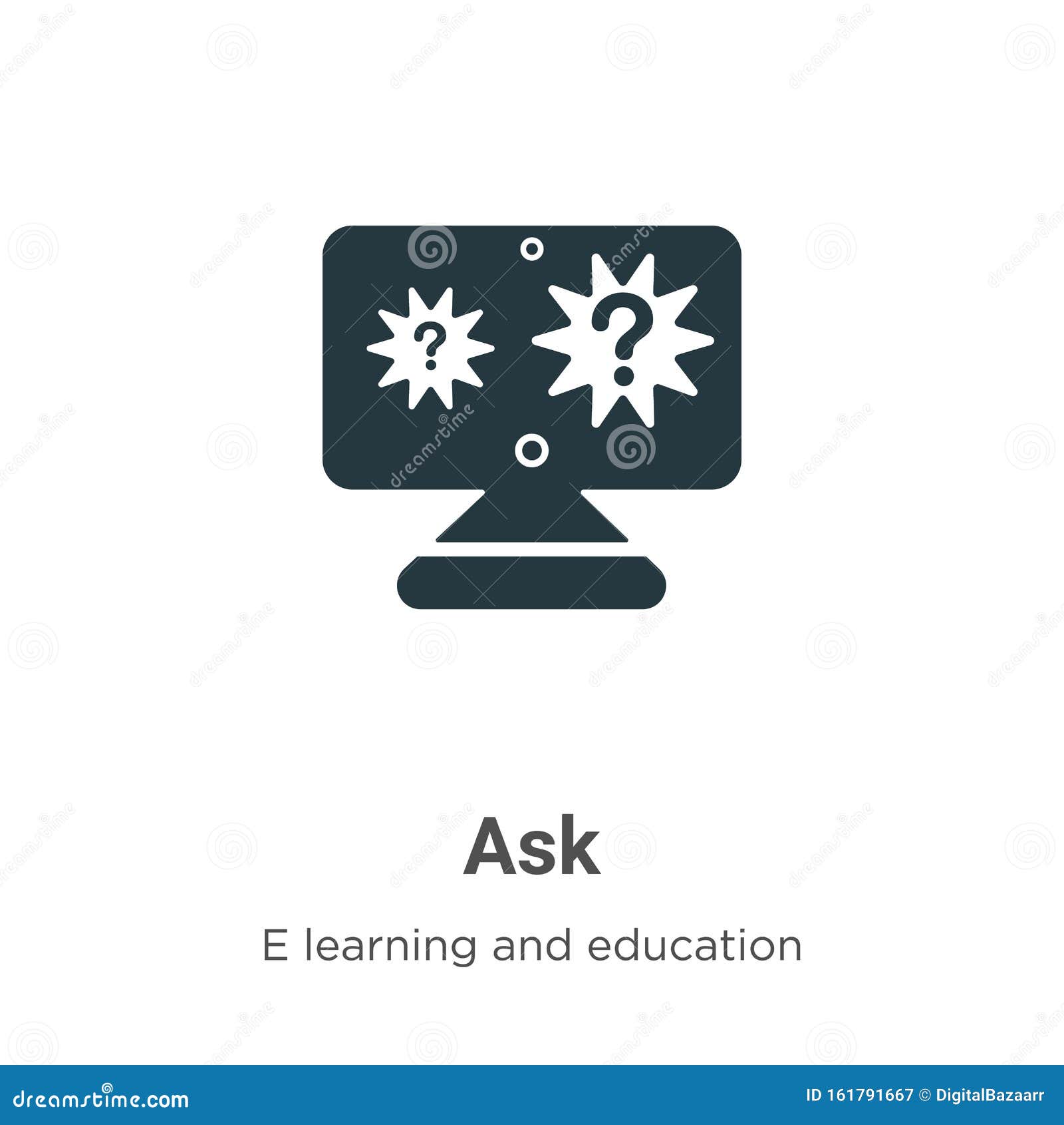 Ask Vector Icon on White Background. Flat Vector Ask Icon Symbol Sign ...