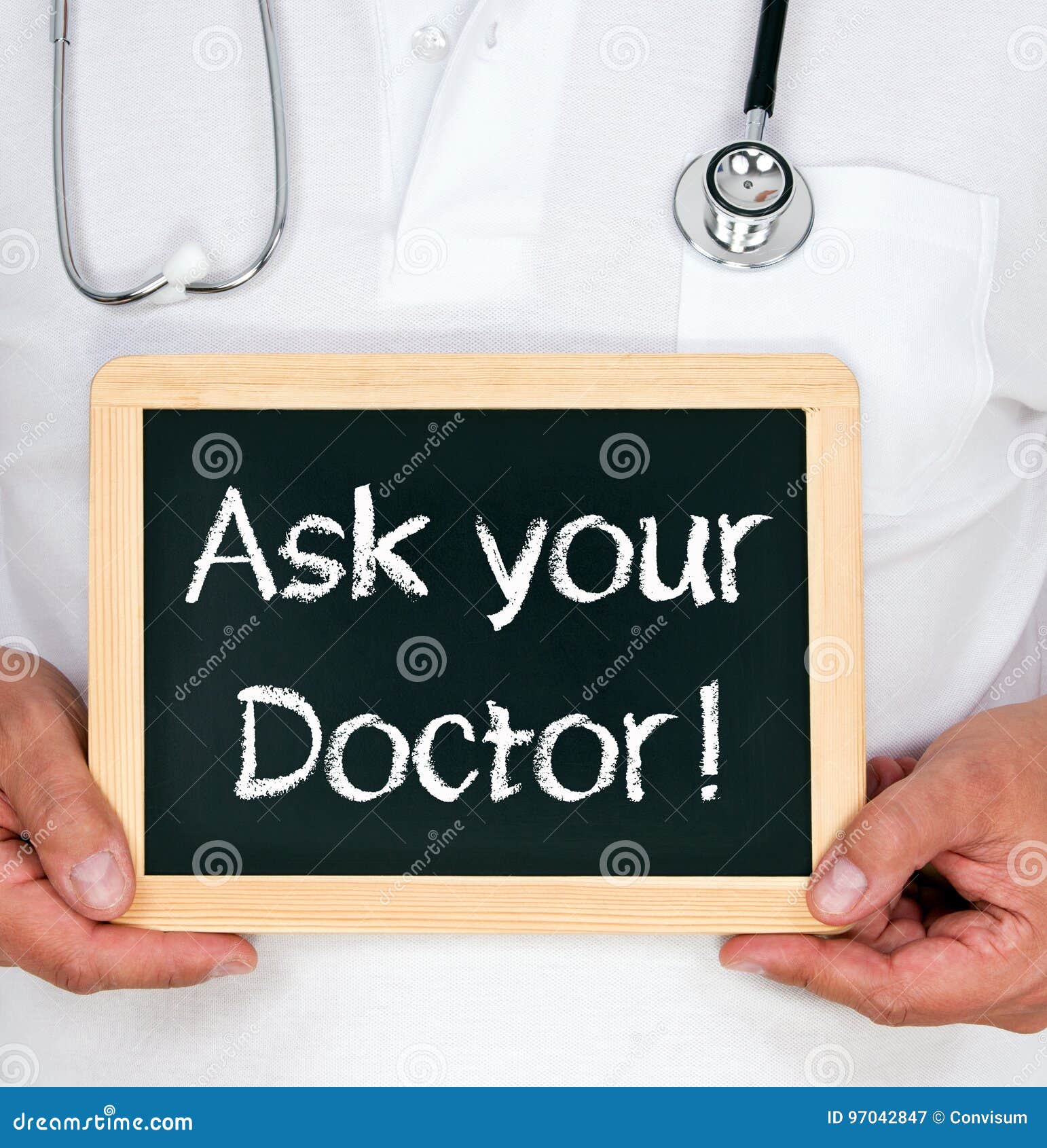 Ask Your Doctor - Physician Holding Chalkboard with Text Stock Image ...