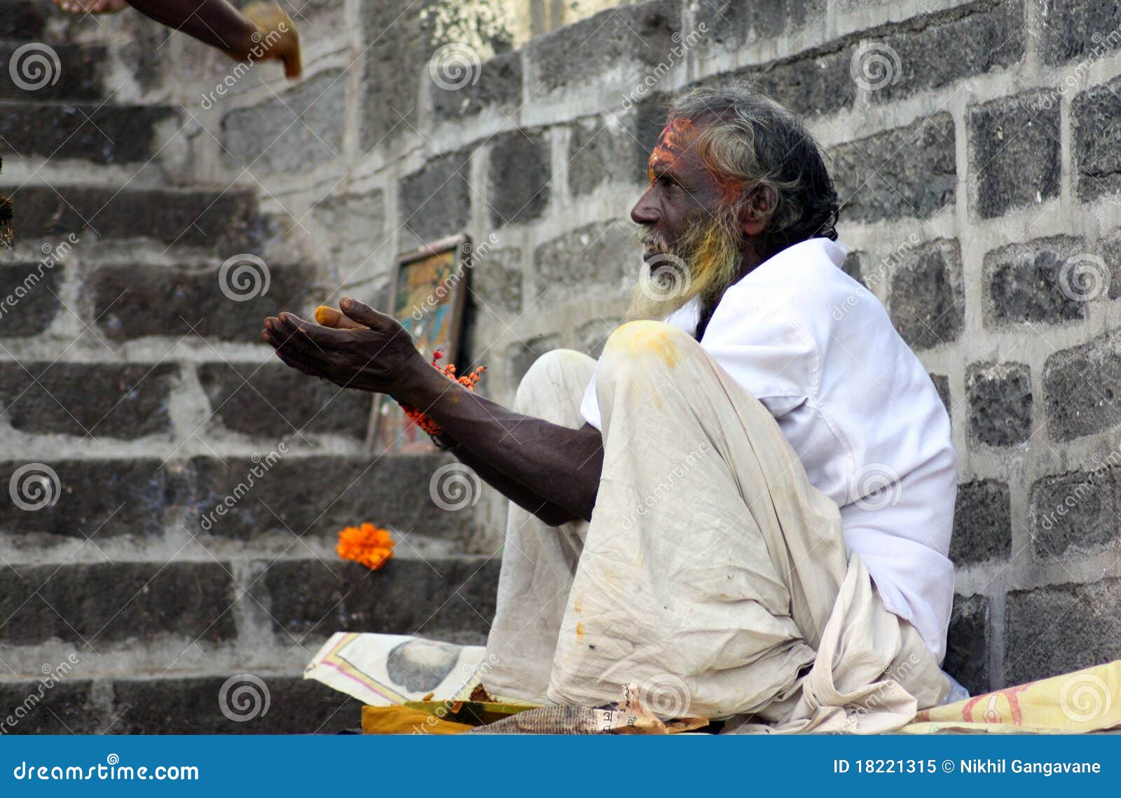Asking for Alms editorial image. Image of steps, sadhu - 18221315