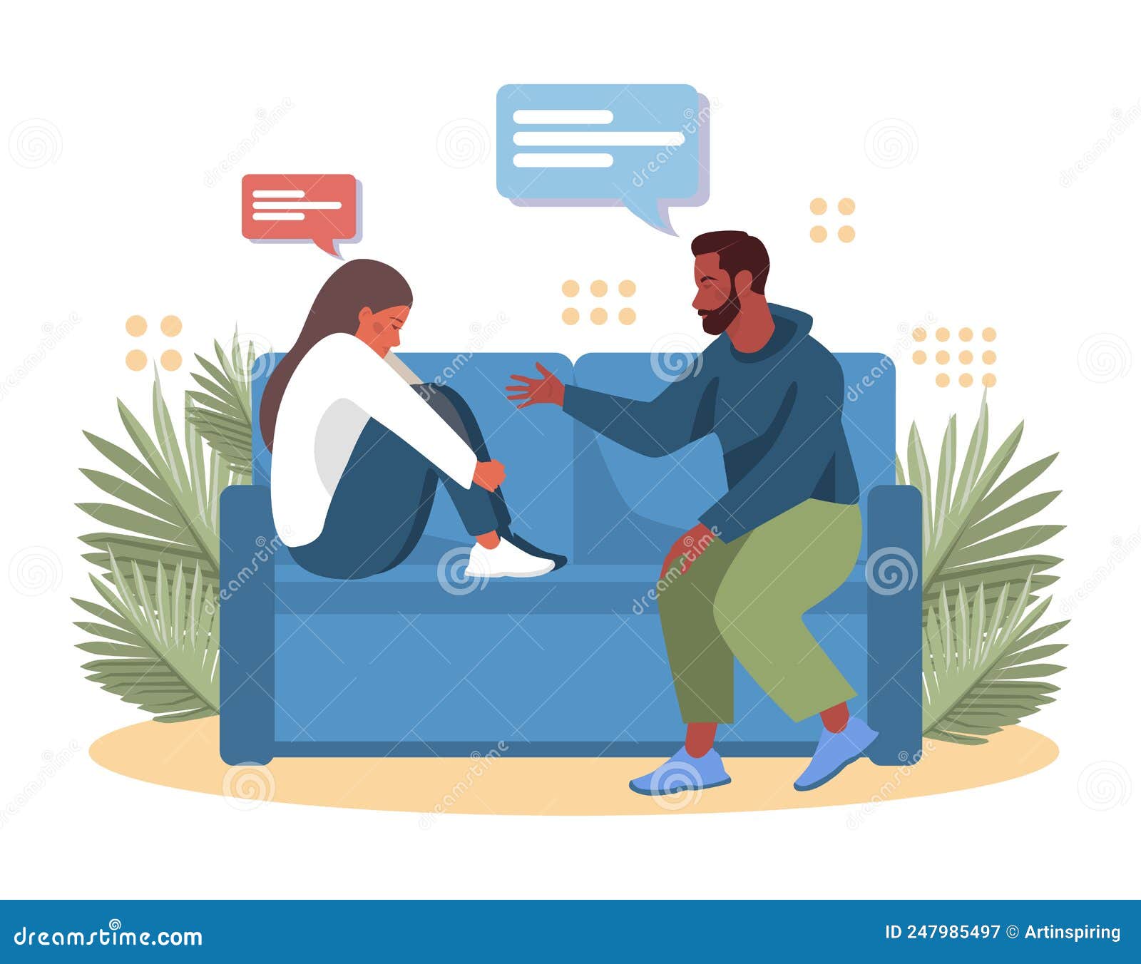 Asking for Help Concept. Character Seeking Support from Other Stock ...