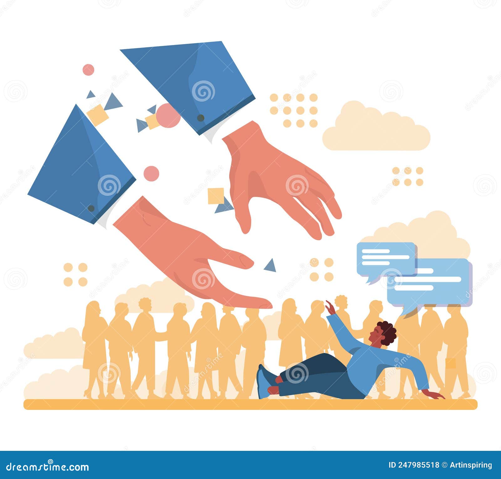 Asking for Help Concept. Character Seeking Support from Other Stock ...