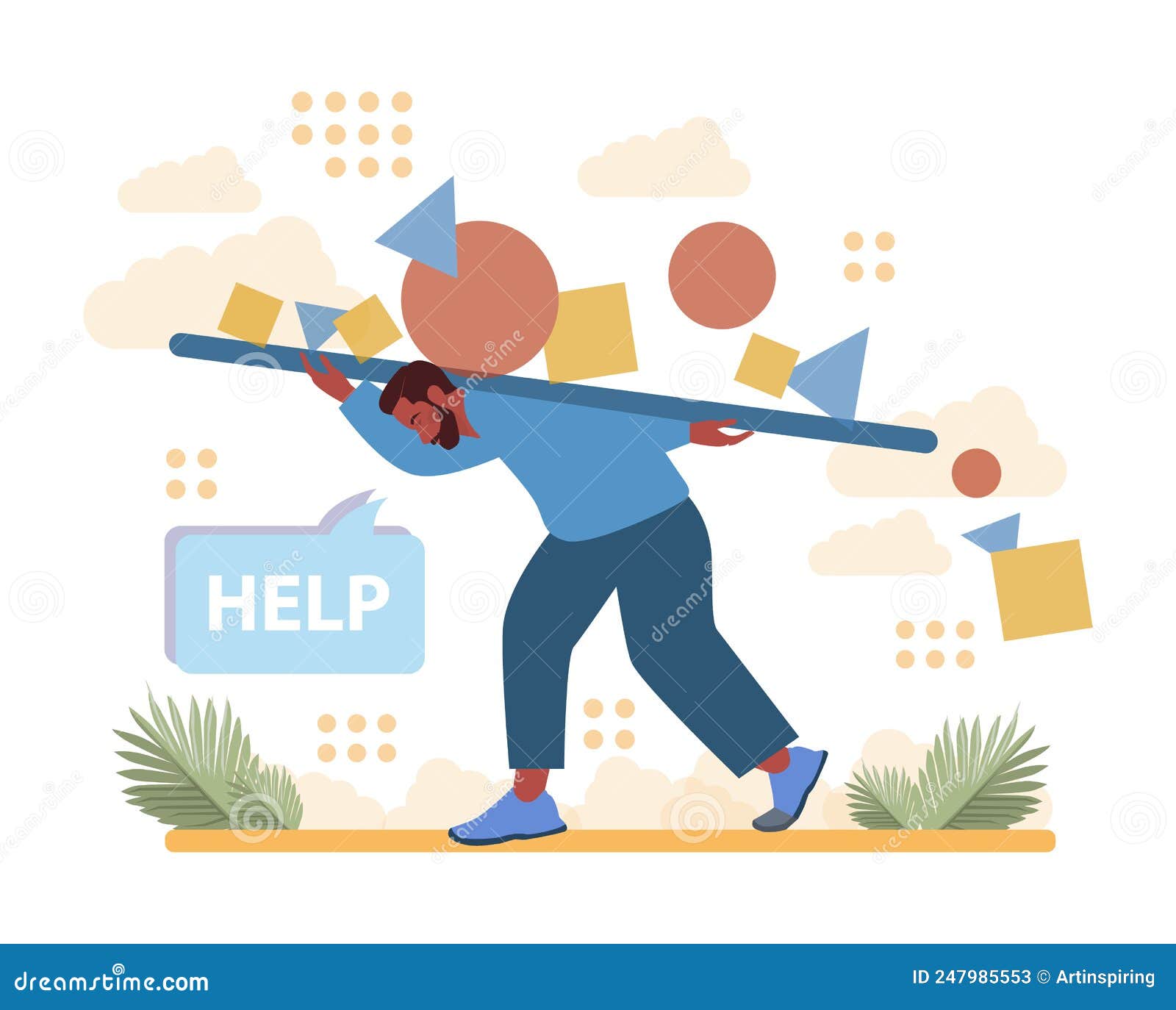 Asking for Help Concept. Character Seeking Support from Other Stock ...