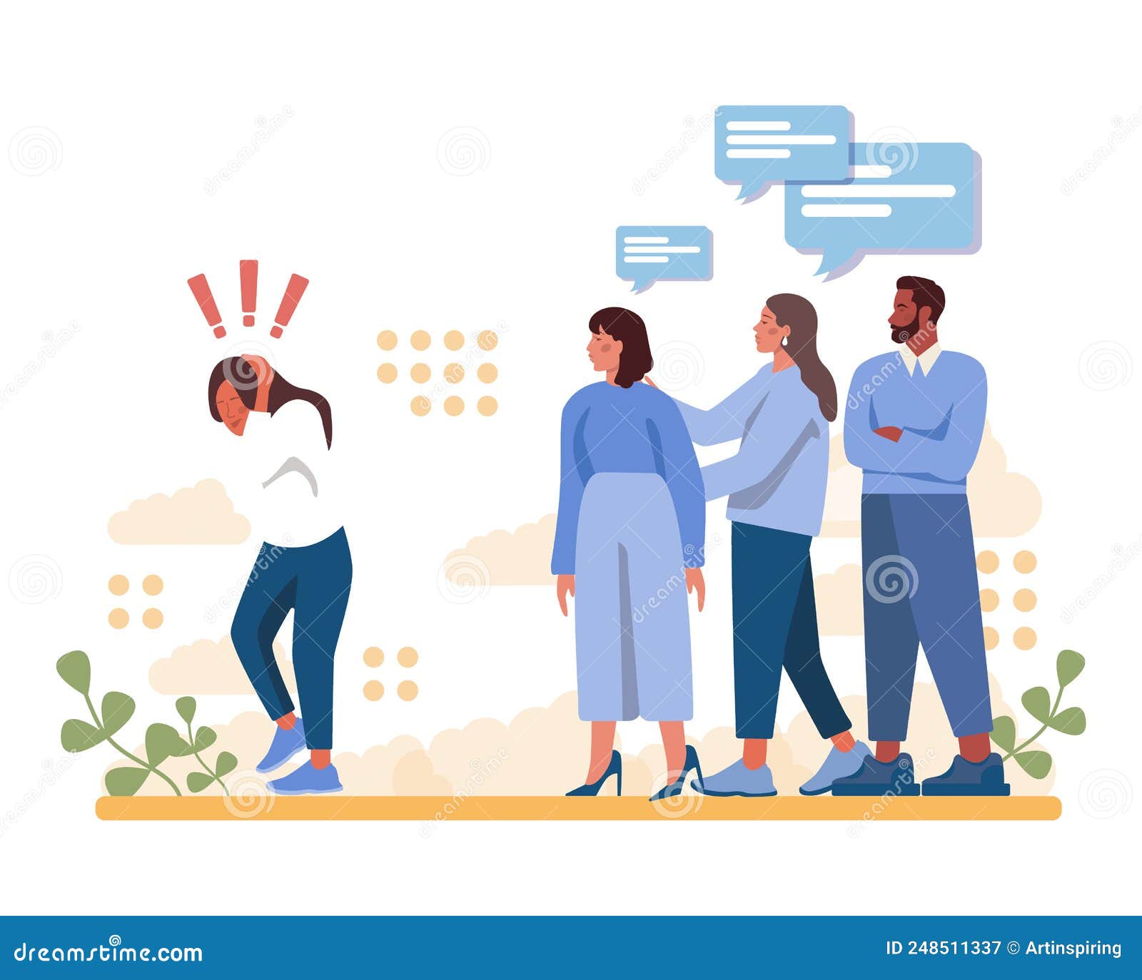 Asking for Help Concept. Character Seeking Support from Other Stock ...