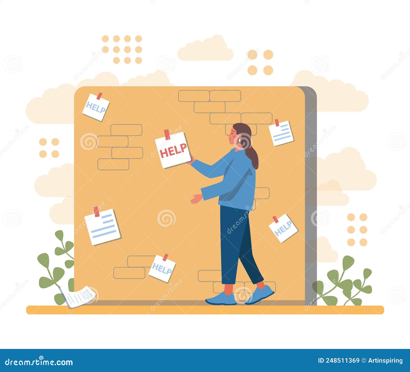 Asking for Help Concept. Character Seeking Support from Other Stock ...