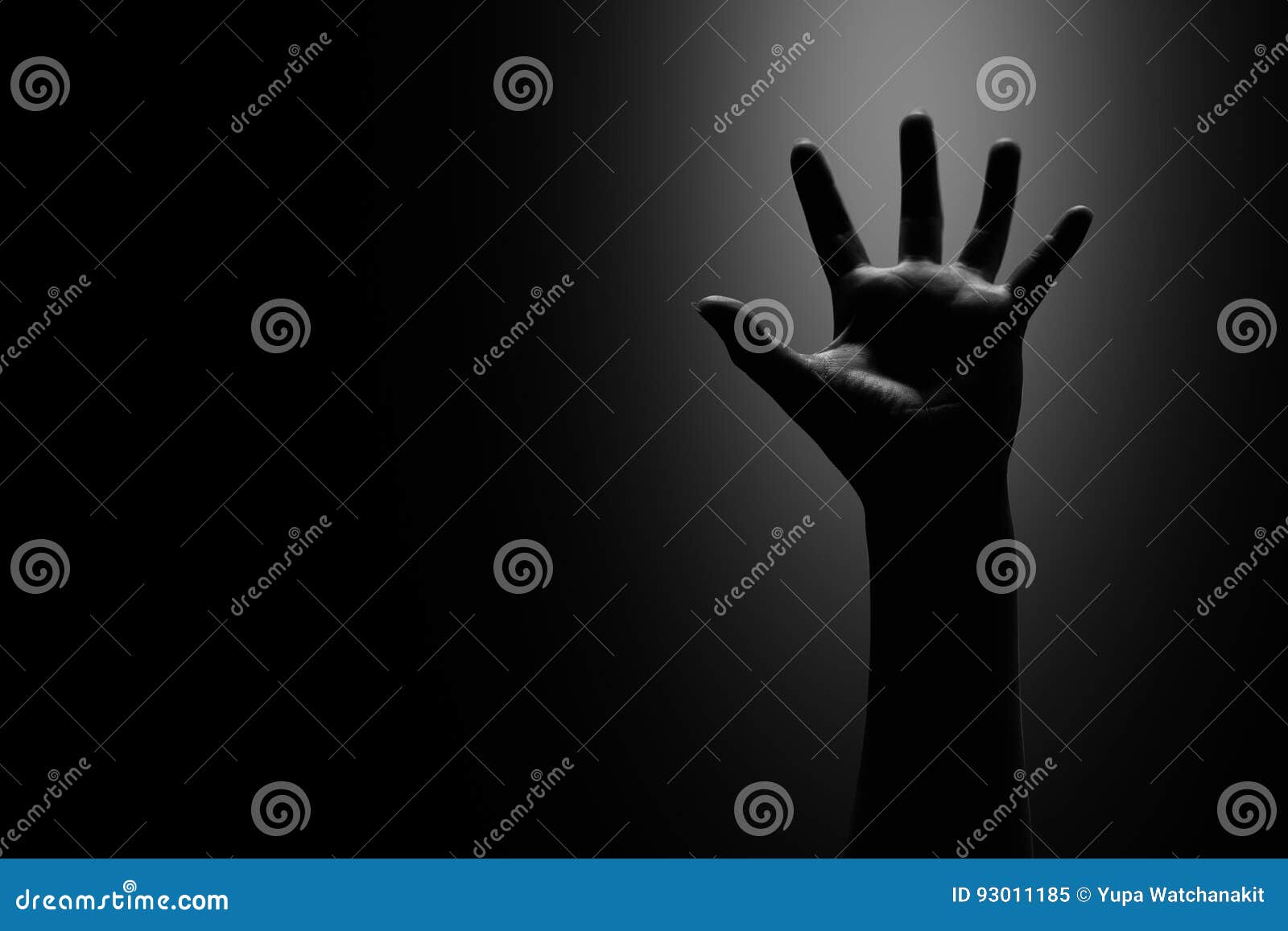 Asking a Helping Hand in the Dark with Light Stock Image - Image of ...