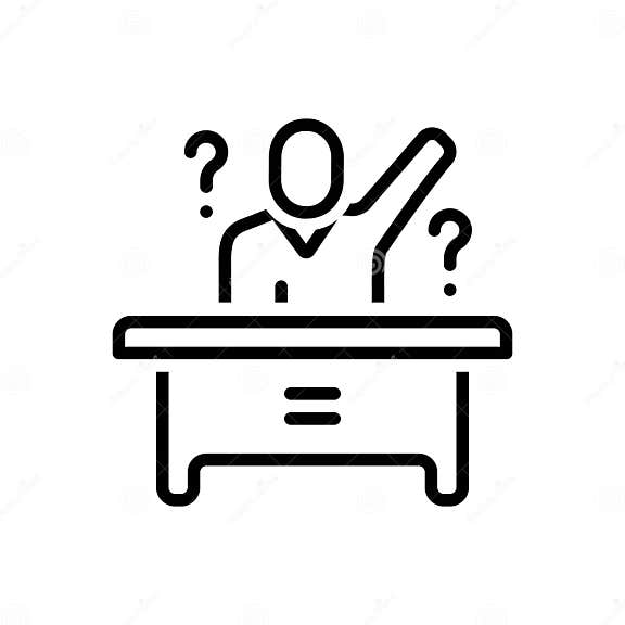 Black Line Icon for Asking, Question and Person Stock Illustration ...