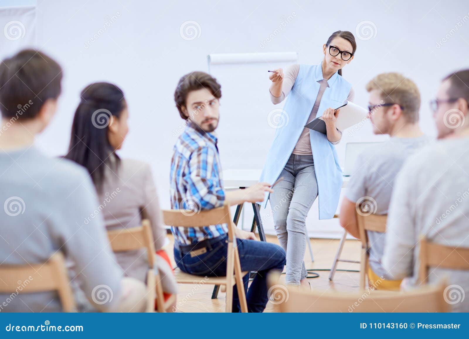 Asking question stock photo. Image of conference, seminar - 110143160