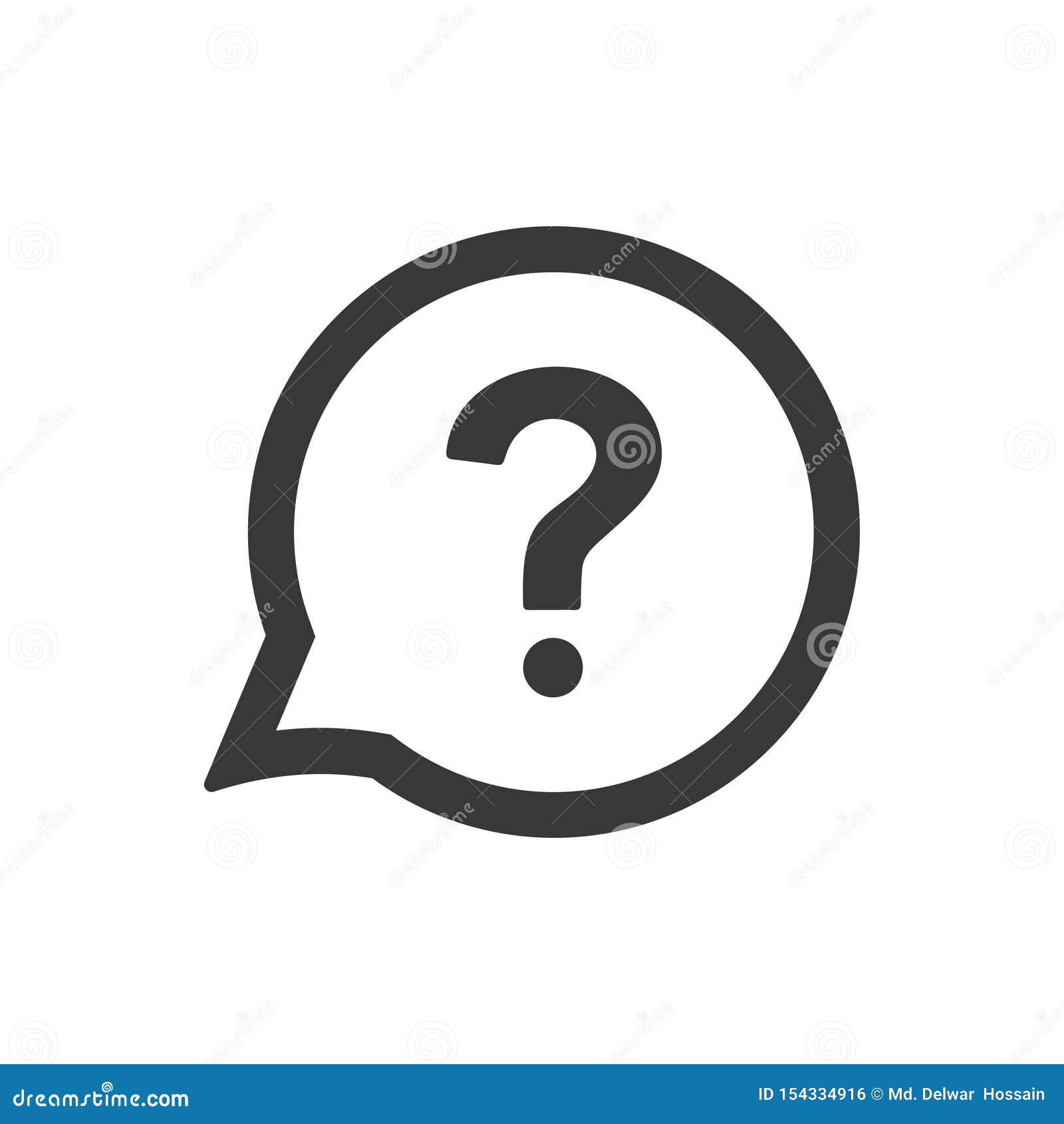 Asking a question icon stock vector. Illustration of support - 154334916