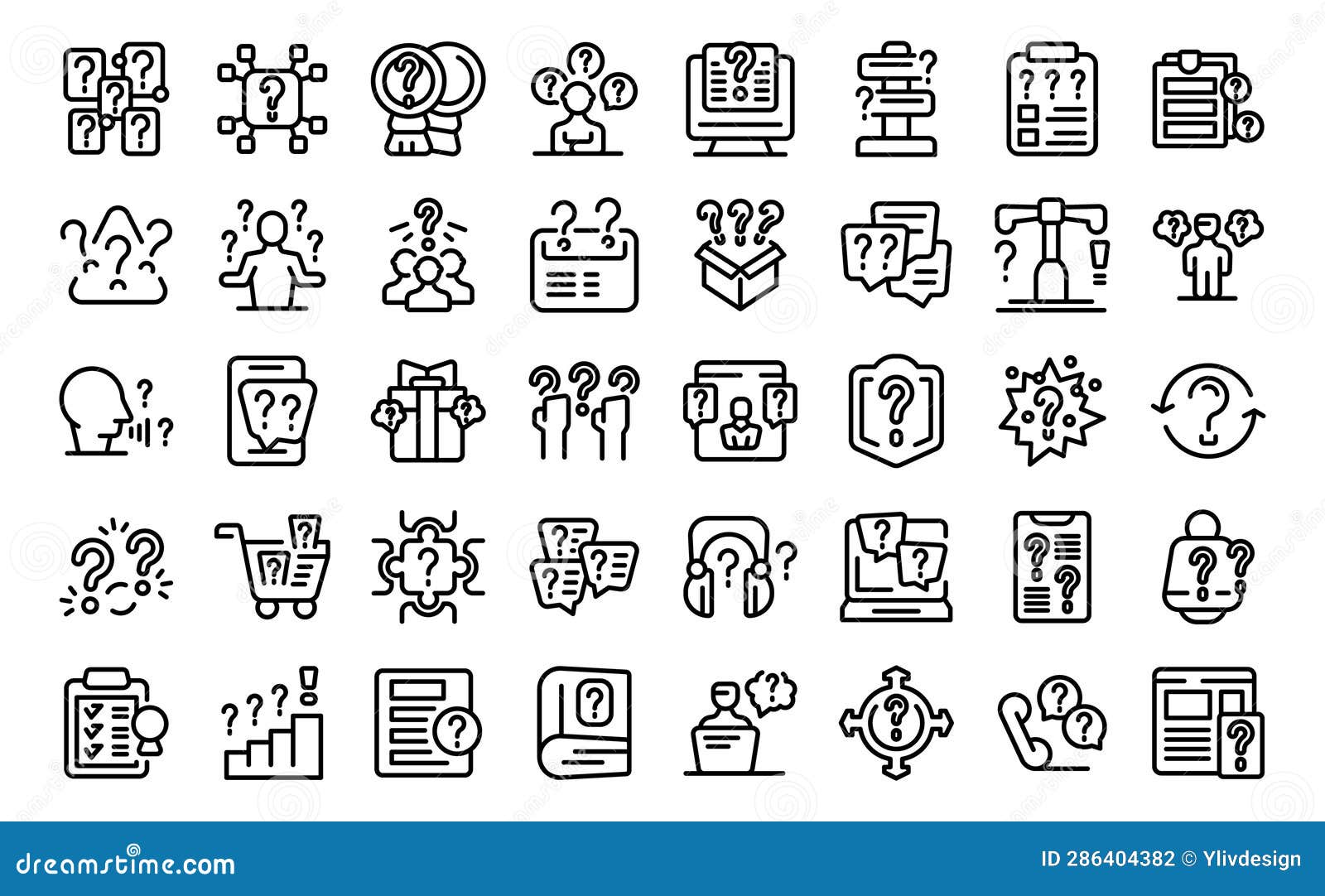 Asking a Question Icons Set Outline Vector. Post Chat Stock ...