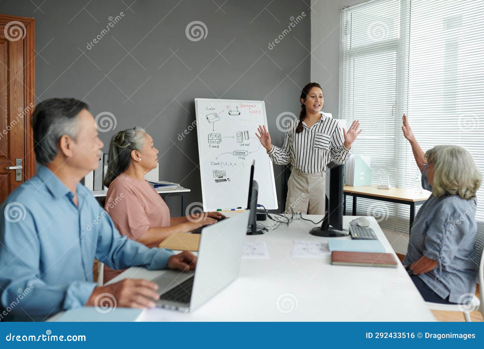 Asking Questions about Computer and Internet Stock Photo - Image of ...