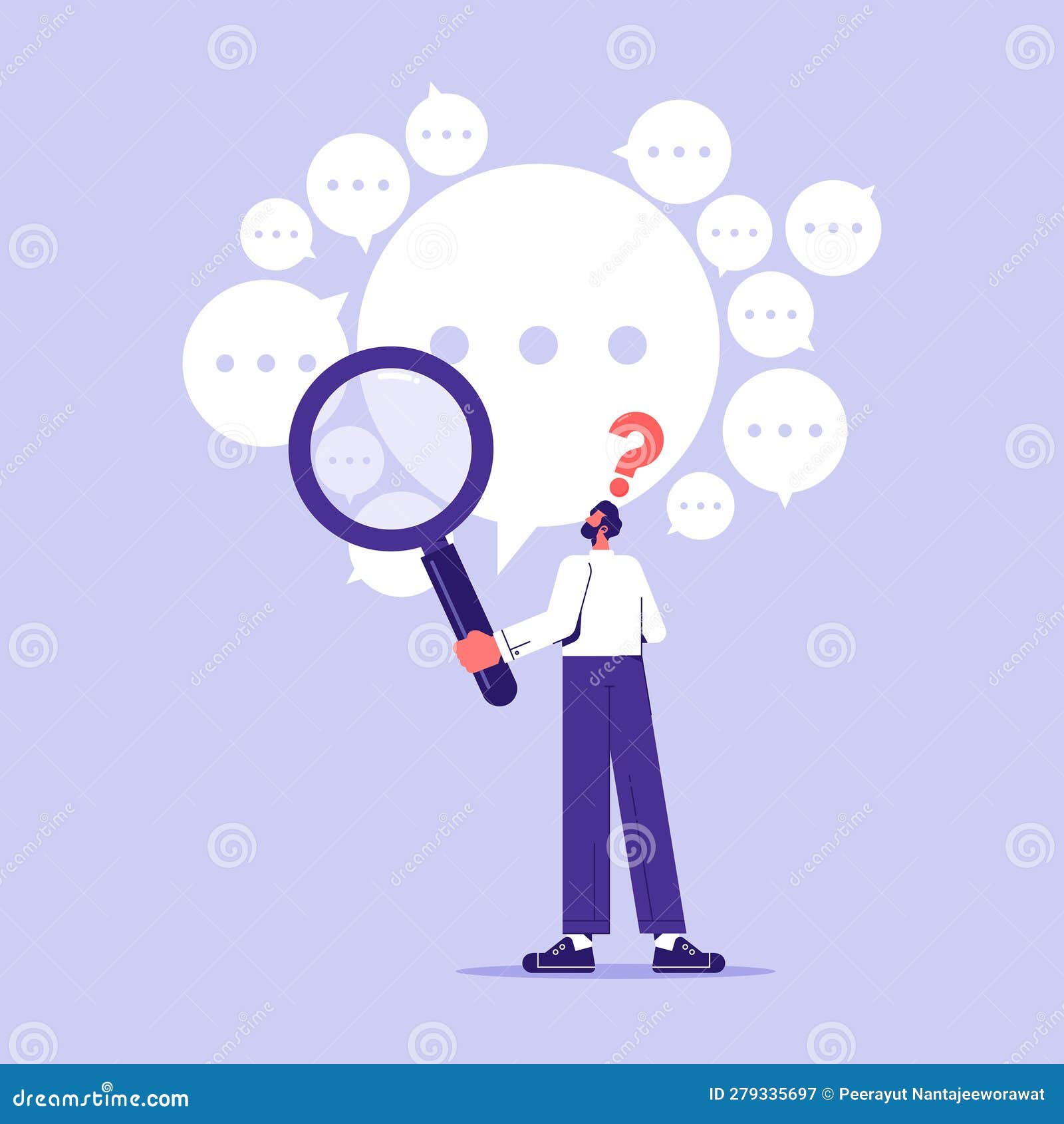 Asking Questions and Finding Answers Concept Stock Vector ...