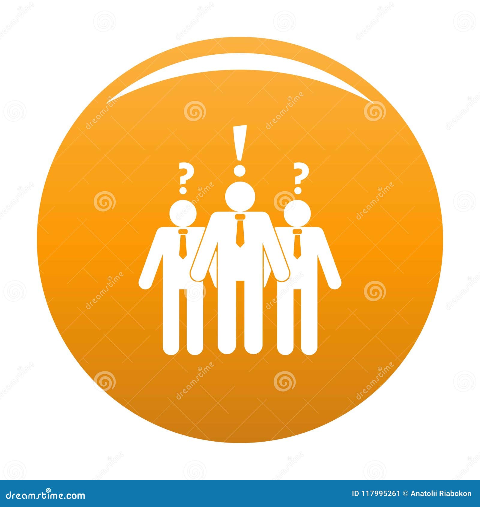 Asking Teamwork Icon Vector Orange Stock Vector - Illustration of ...