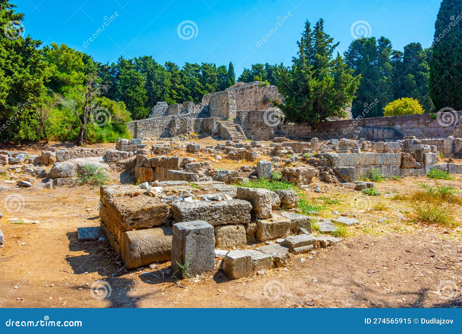Asklepieion Ancient Ruins in Greek Island Kos Stock Image - Image of ...