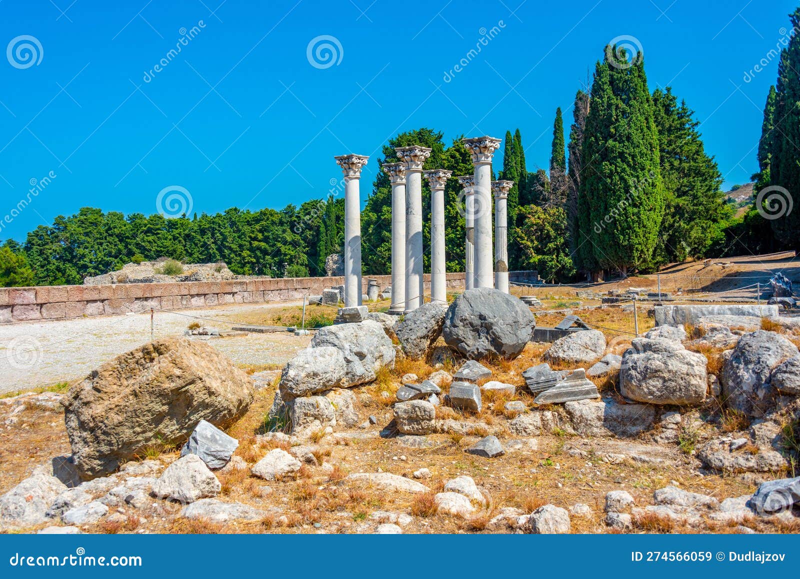 Asklepieion Ancient Ruins in Greek Island Kos Stock Image - Image of ...