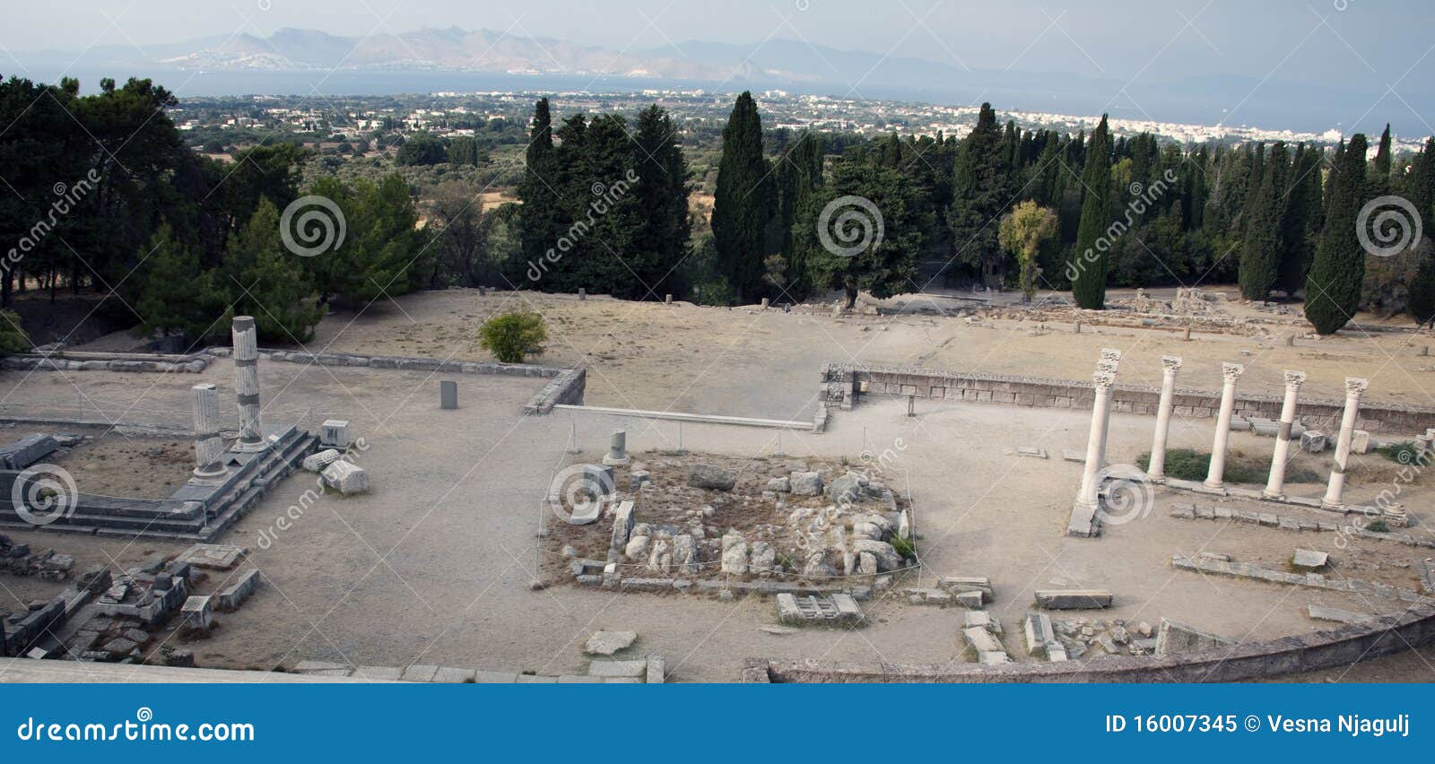 Asklepieion and Panorama of City Kos, Greece Stock Image - Image of ...