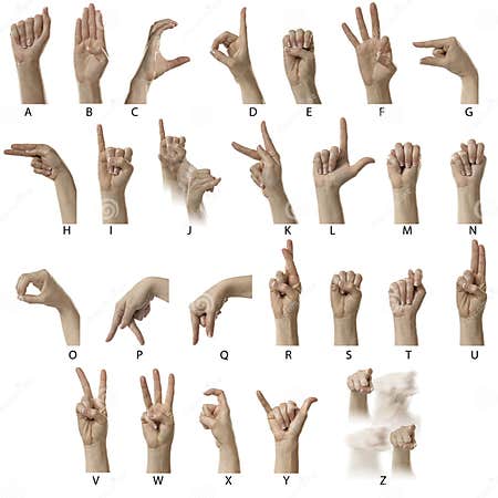 ASL Alphabet with labels stock photo. Image of nonverbal - 13678744