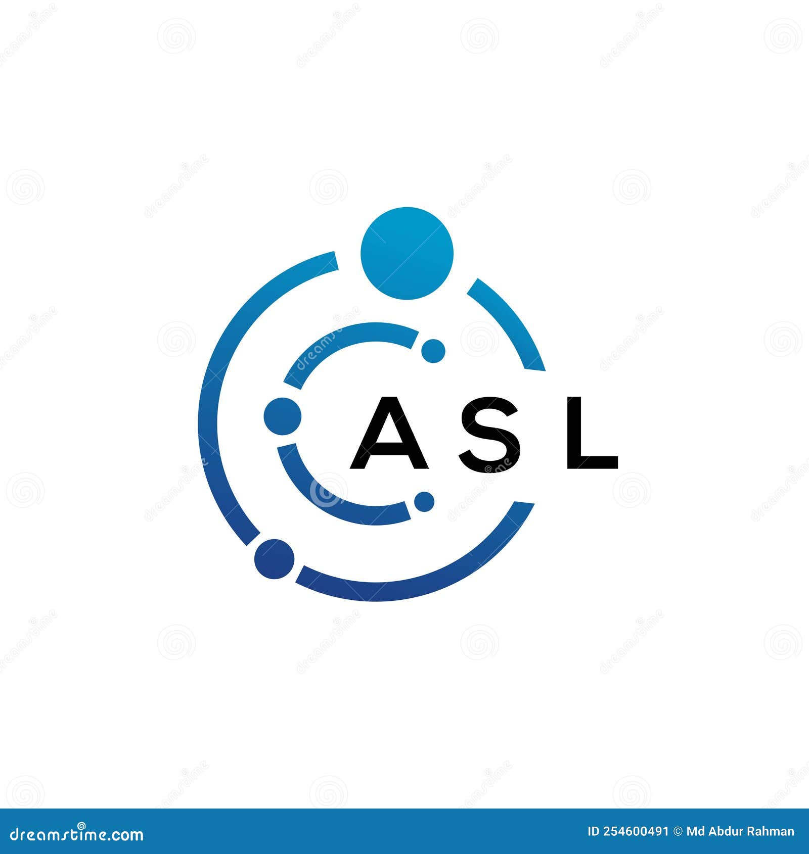 ASL Letter Logo Design on Black Background. ASL Creative Initials ...