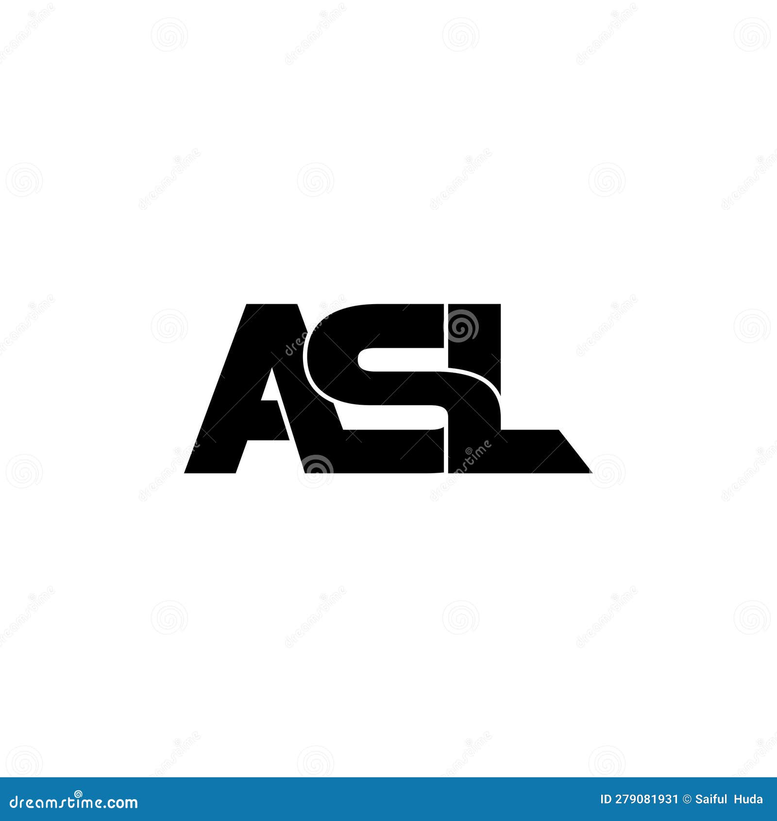 ASL Letter Monogram Logo Design Vector Stock Vector - Illustration of ...