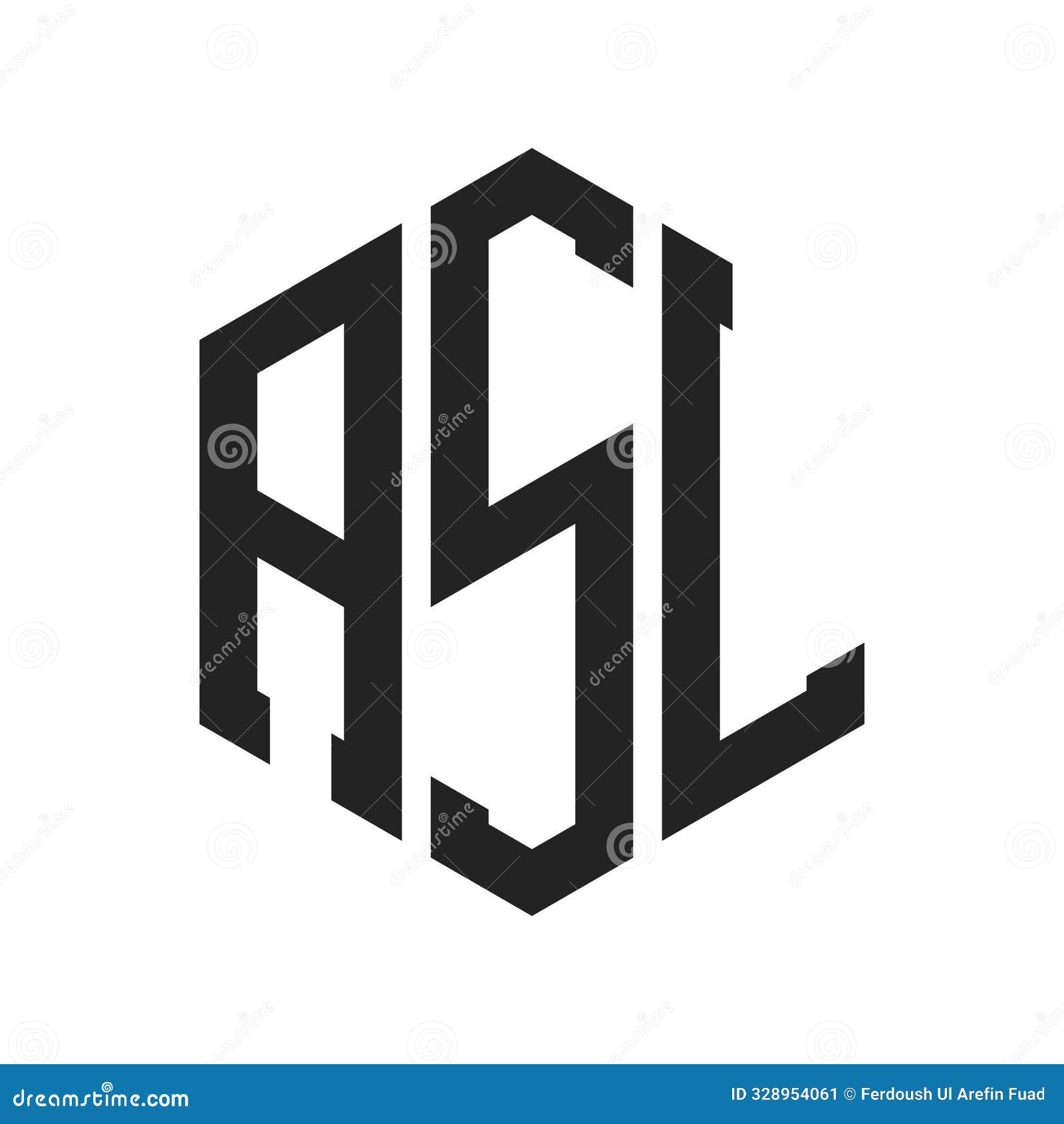 ASL Logo Design. Initial Letter ASL Monogram Logo Using Hexagon Shape ...
