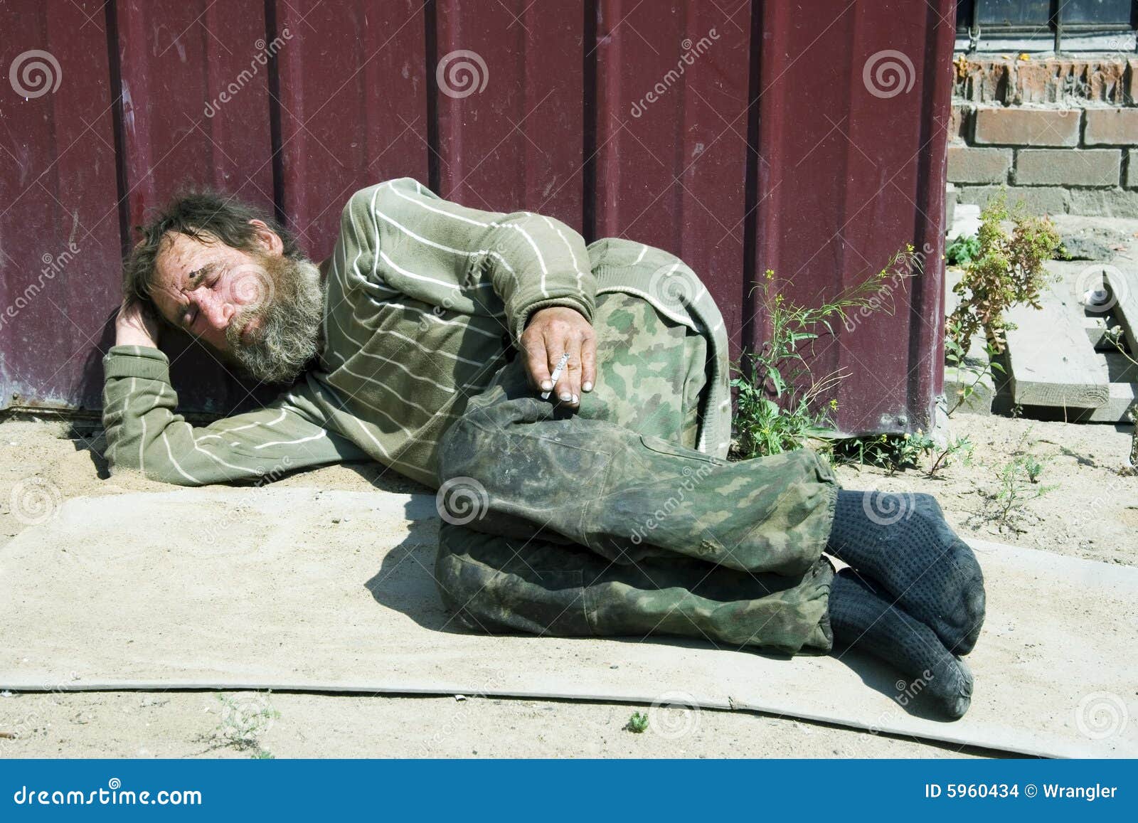 Sad homeless old man stock photo. Image of homeless, abandoned - 5960434