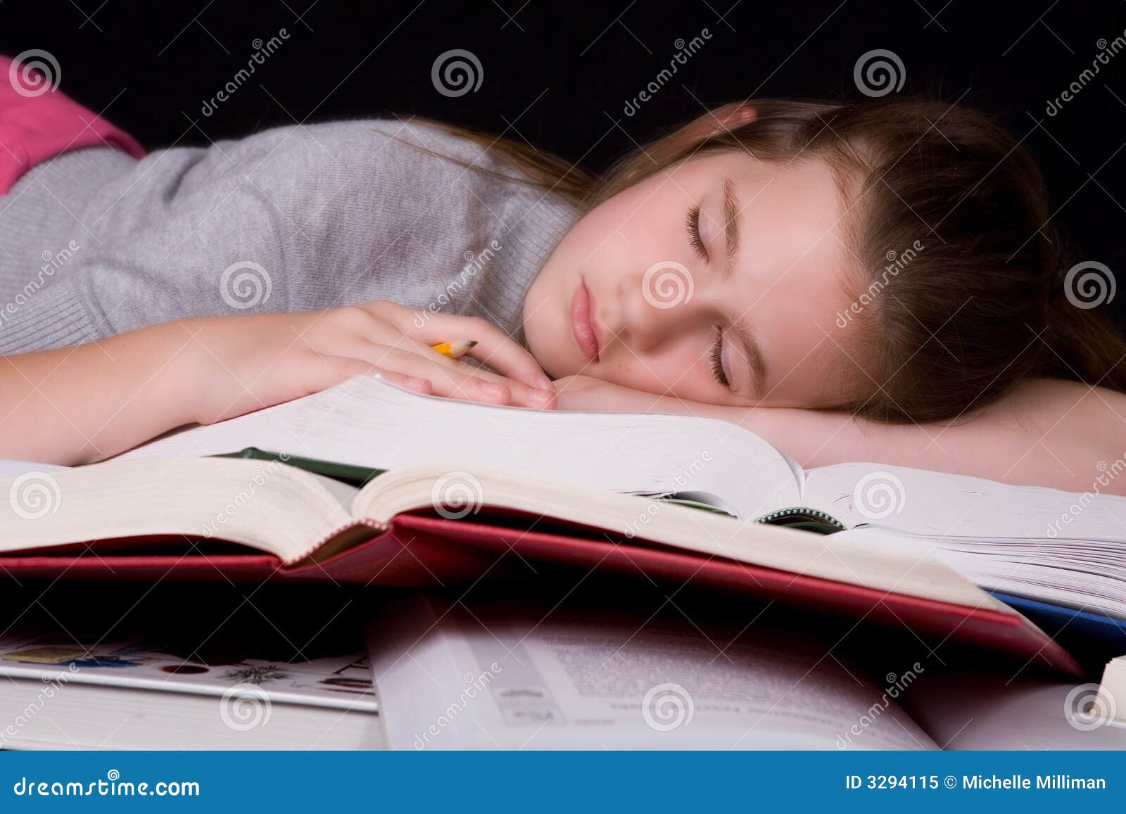 Asleep on Homework stock image. Image of study, asleep - 3294115