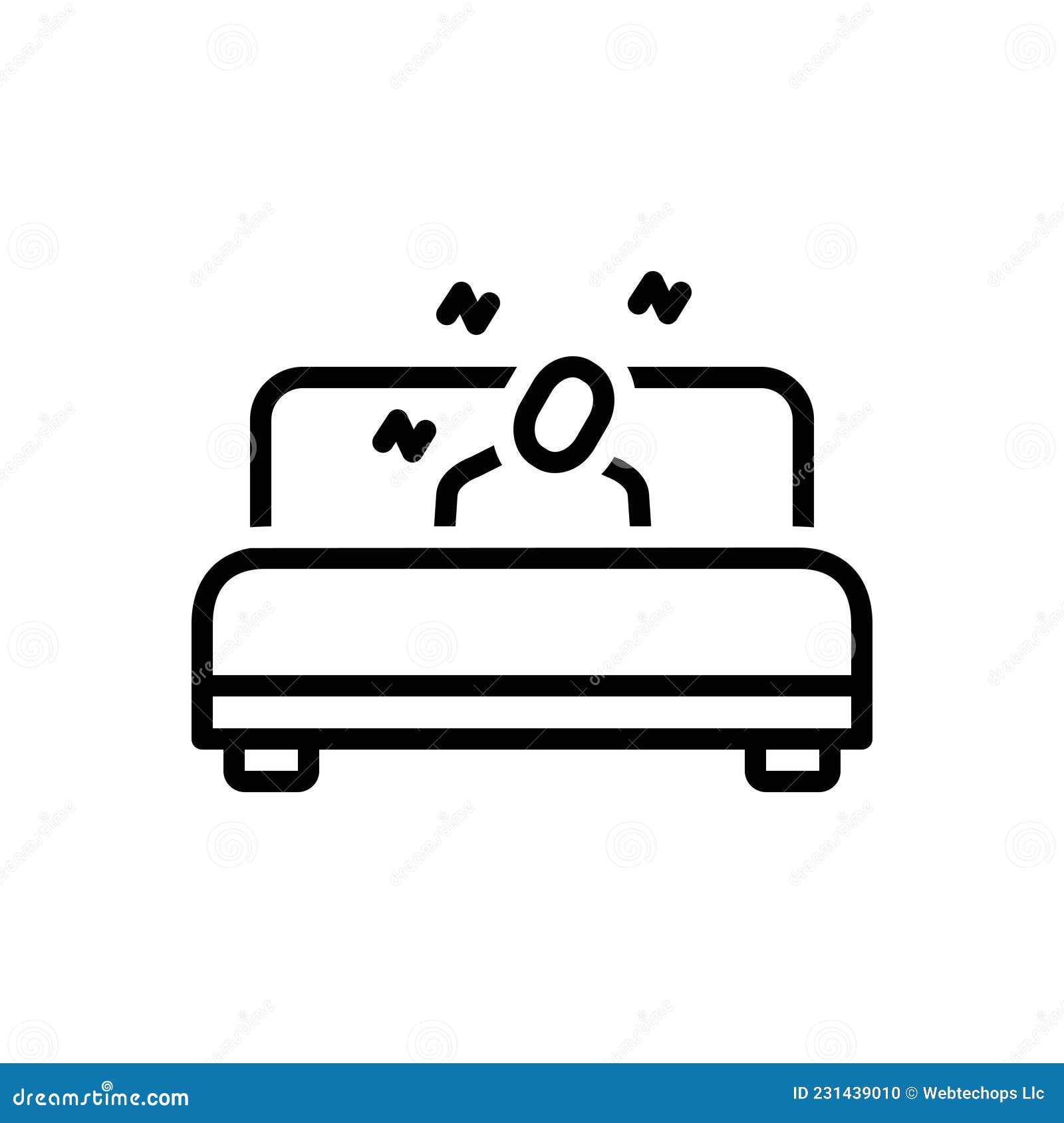 Black Line Icon for Asleep, Dormant and Sleeping Stock Illustration ...