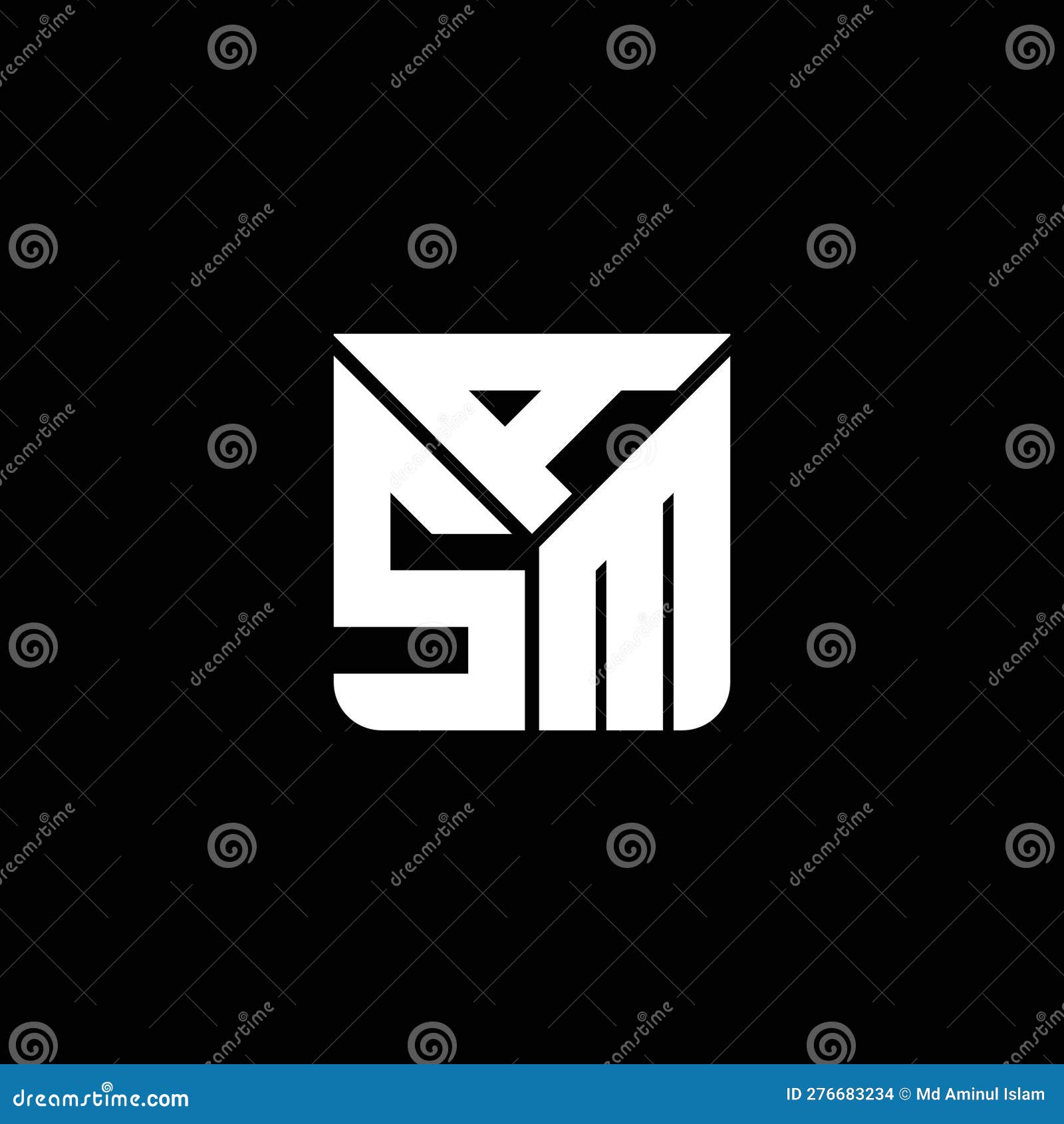 ASM Letter Logo Creative Design with Vector Graphic, Stock Vector ...