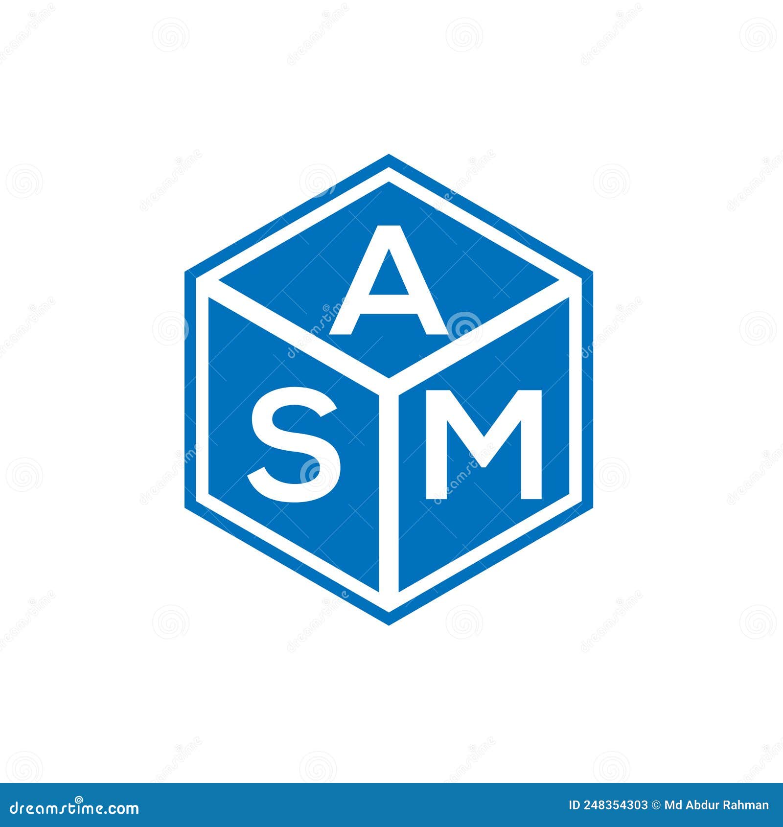 ASM Letter Logo Design on Black Background. ASM Creative Initials ...
