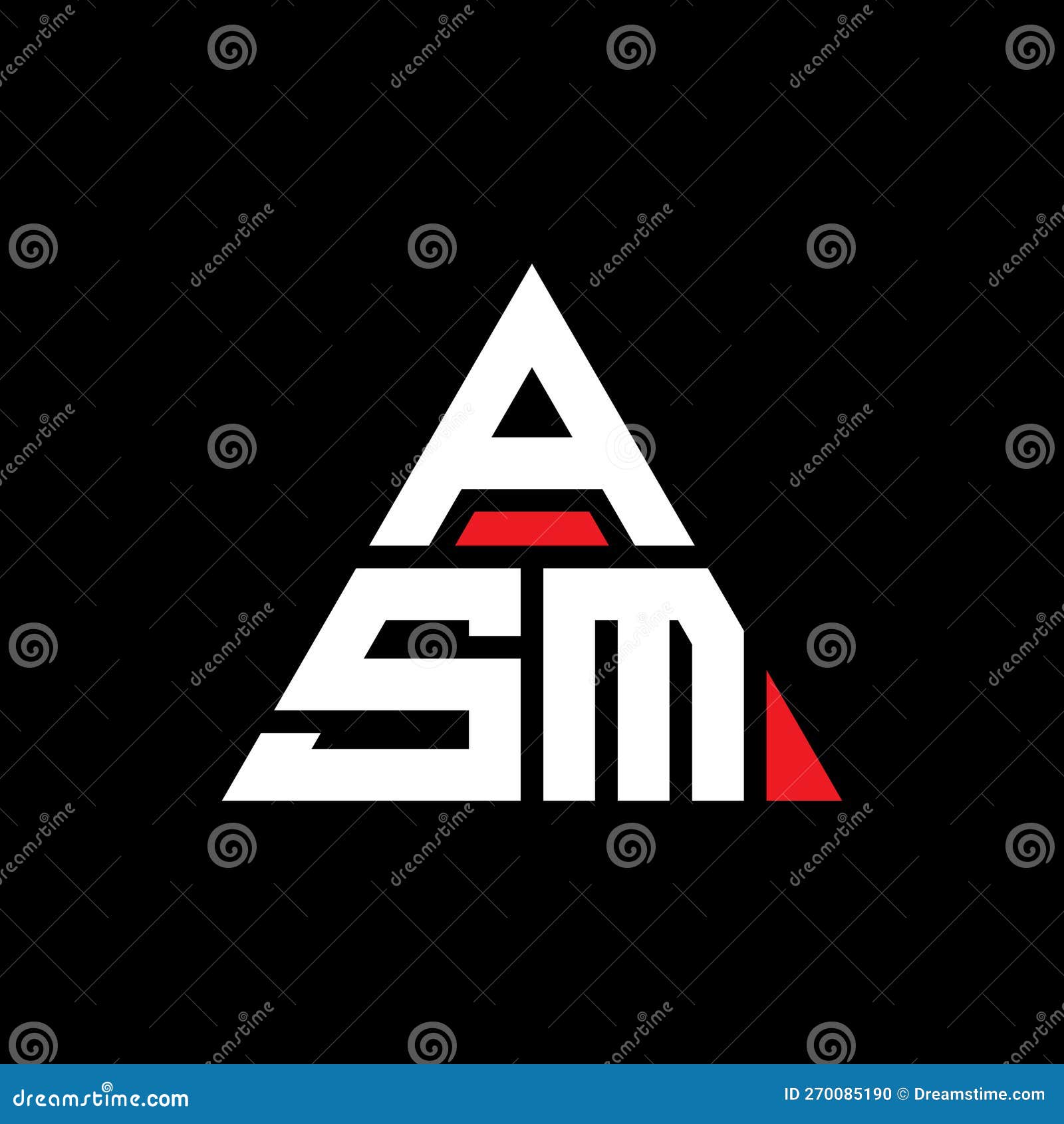 ASM Triangle Letter Logo Design with Triangle Shape. ASM Triangle Logo ...