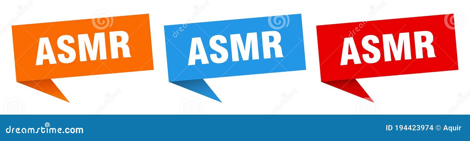 Asmr Banner Template. Asmr Ribbon Label. Vector Illustration ...