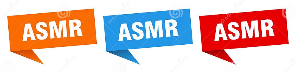 Asmr Banner. Asmr Speech Bubble Label Set Stock Vector - Illustration ...