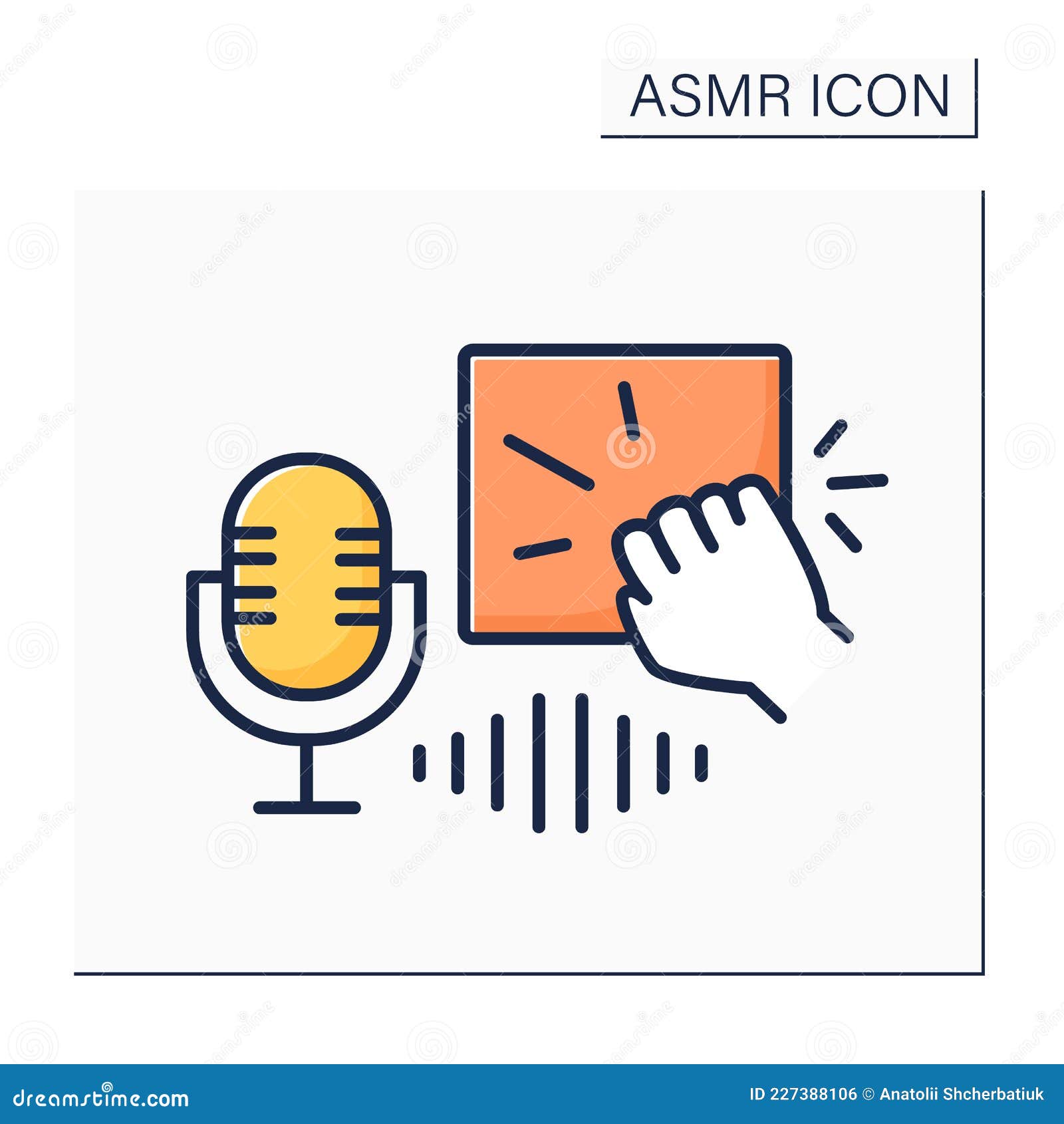 ASMR color icon stock vector. Illustration of audiosensory - 227388106