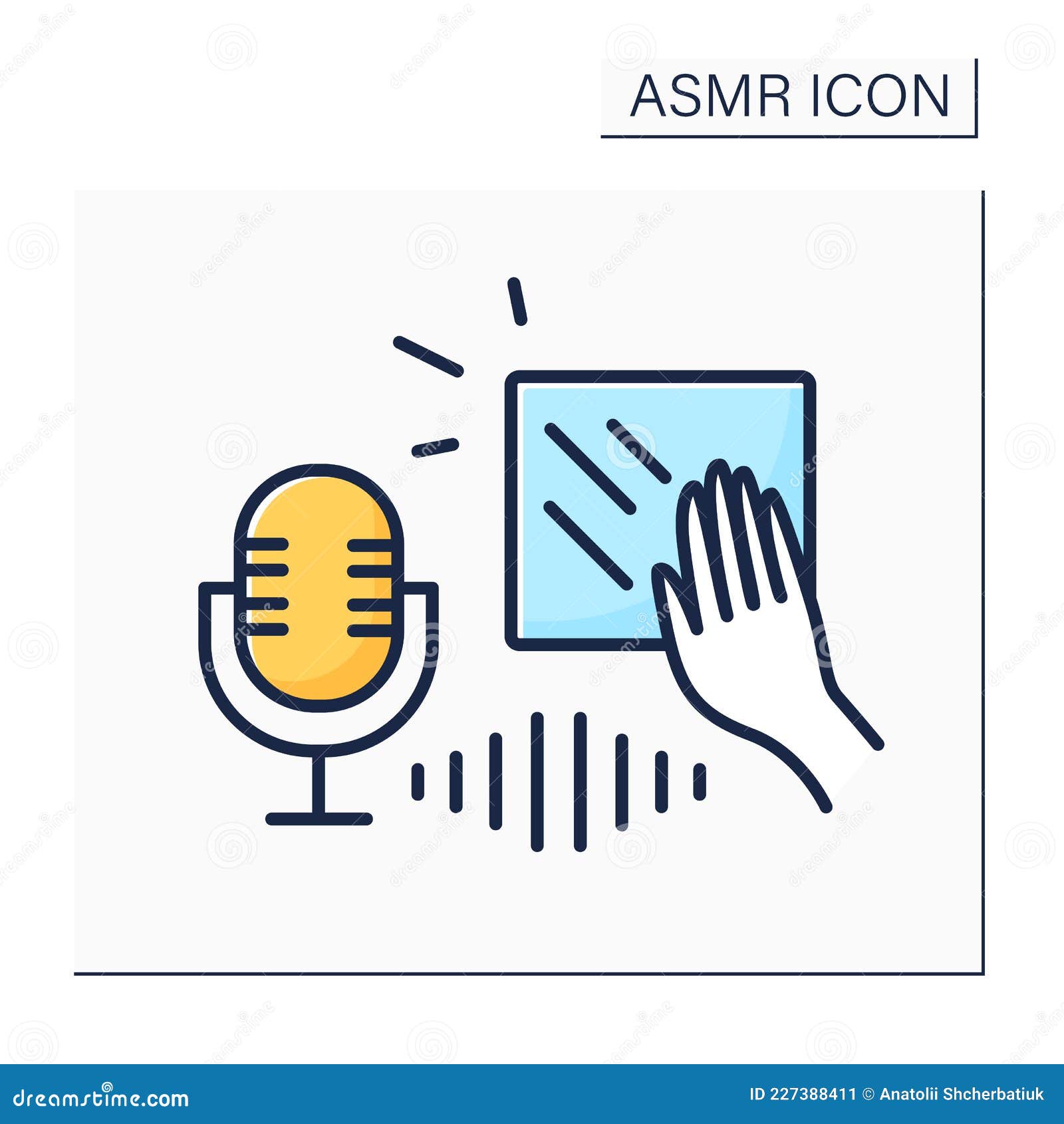 ASMR color icon stock vector. Illustration of tranquility - 227388411