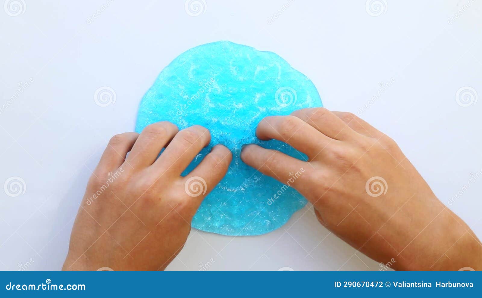 ASMR is a Game with Blue Slime for Stress Relief. Stock Footage - Video ...