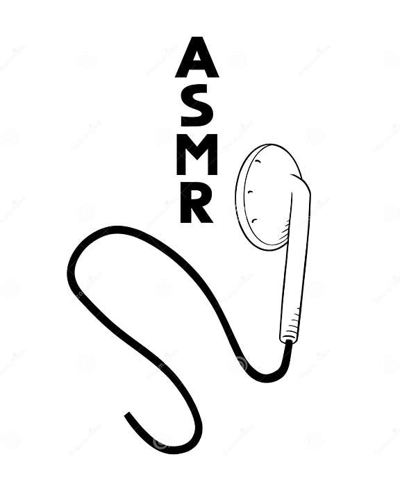 ASMR Message and Headphones Flat Draw Stock Vector - Illustration of ...