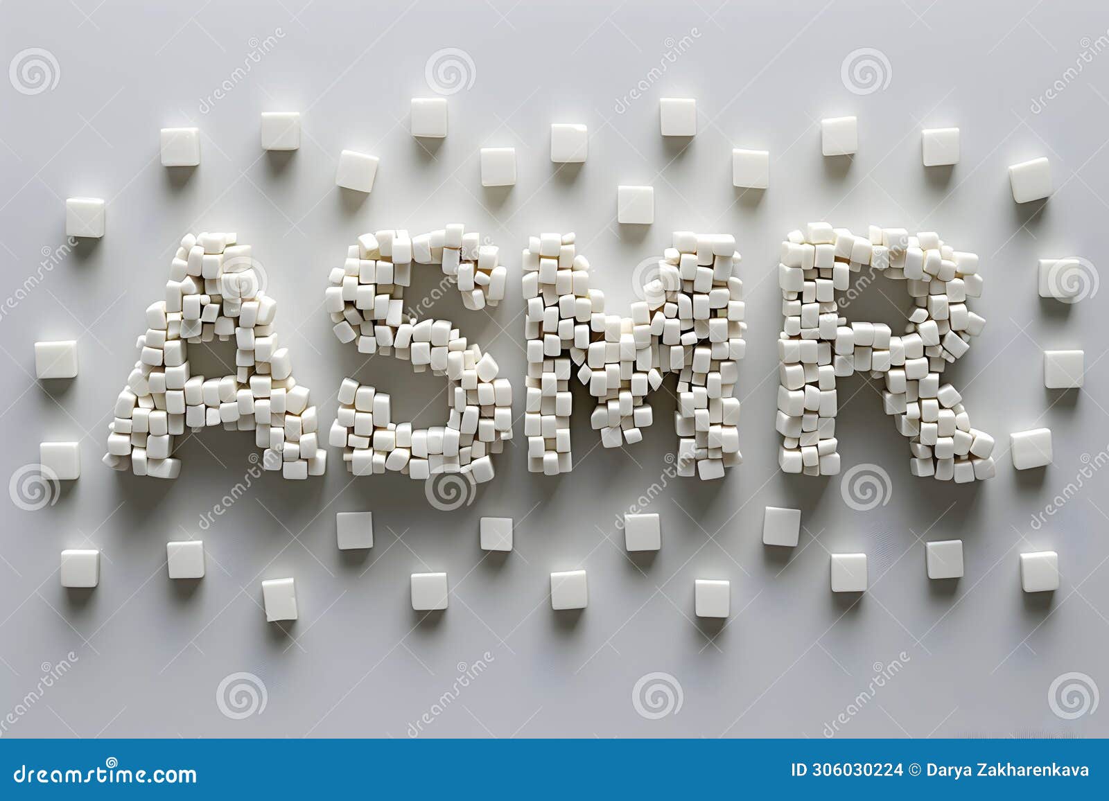ASMR in Minimalist Cube Typography Stock Illustration - Illustration of ...